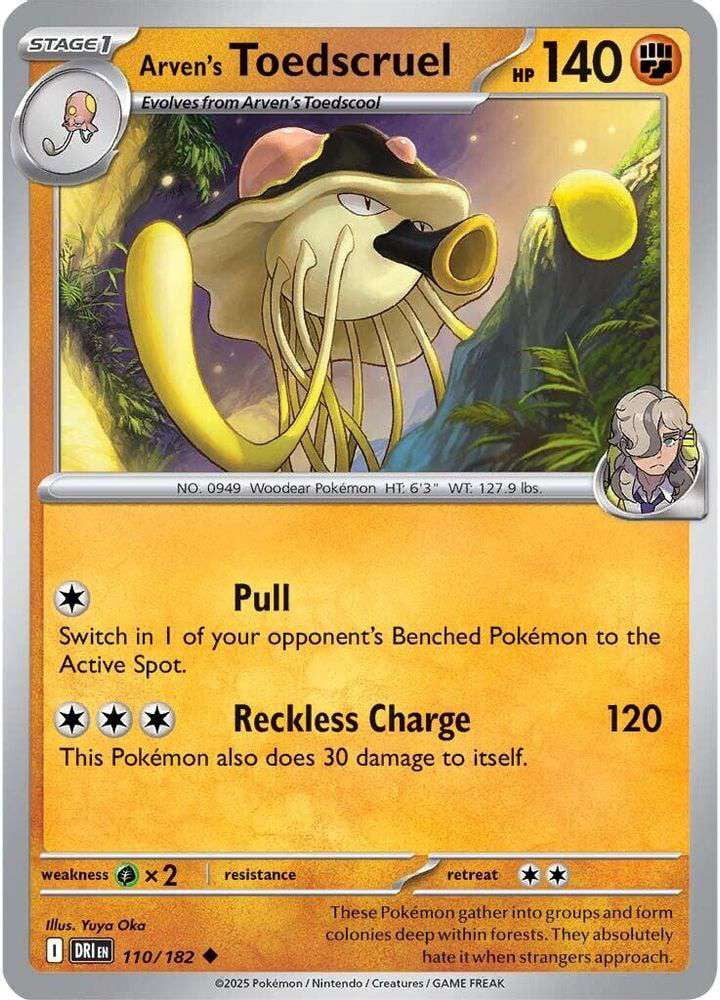 Pokemon Destined Rivals Uncommon Arven's Toedscruel #110 - Walmart.com