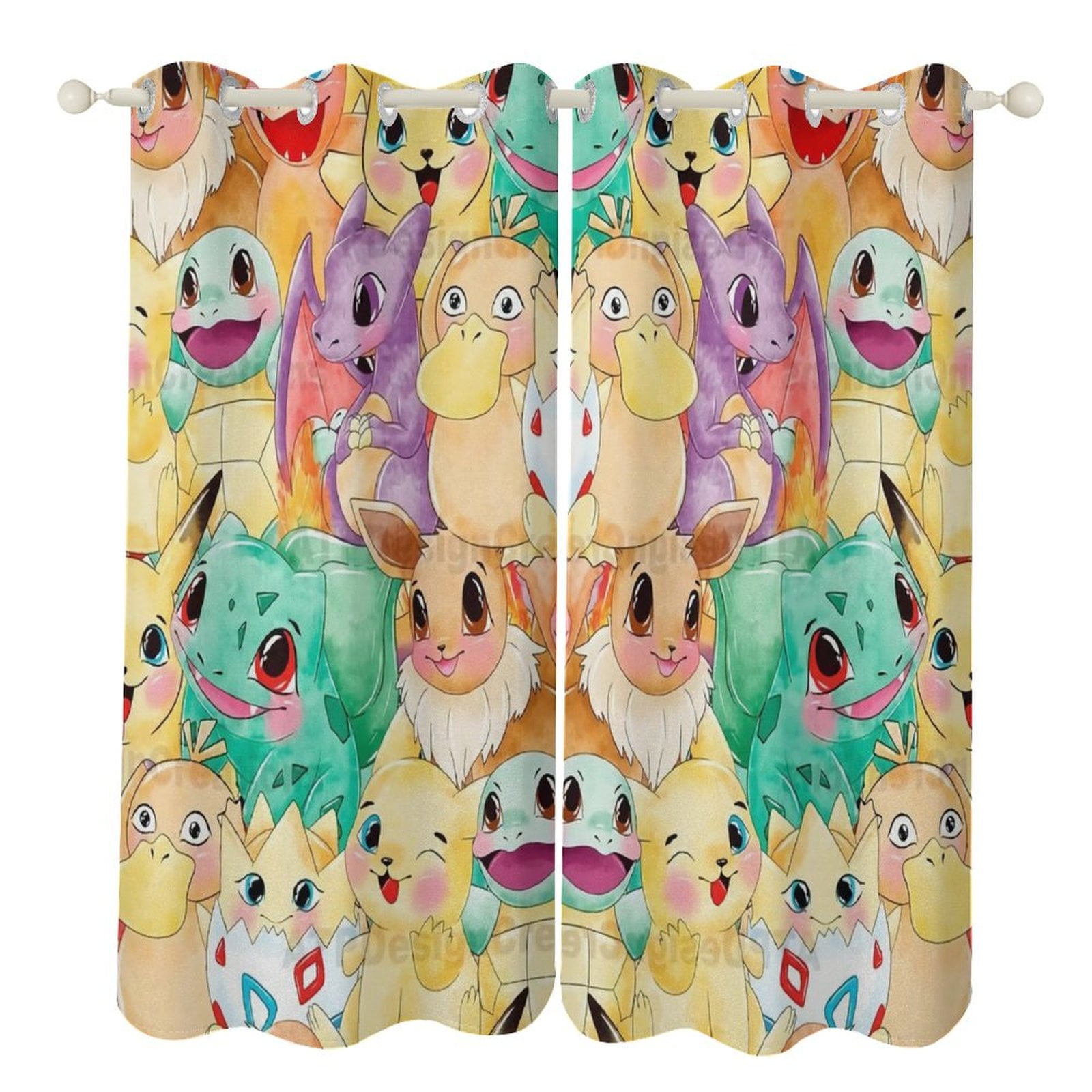 Pokemon-Digital Paper Curtains,Blackout Curtains for Bedroom - Grommet ...