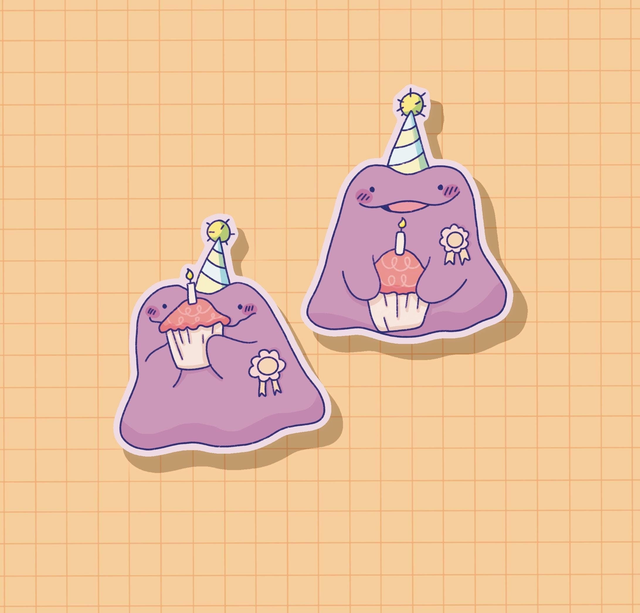 Pokemon Ditto Birthday 2x Sticker Set | Die Cut | Waterproof Vinyl ...