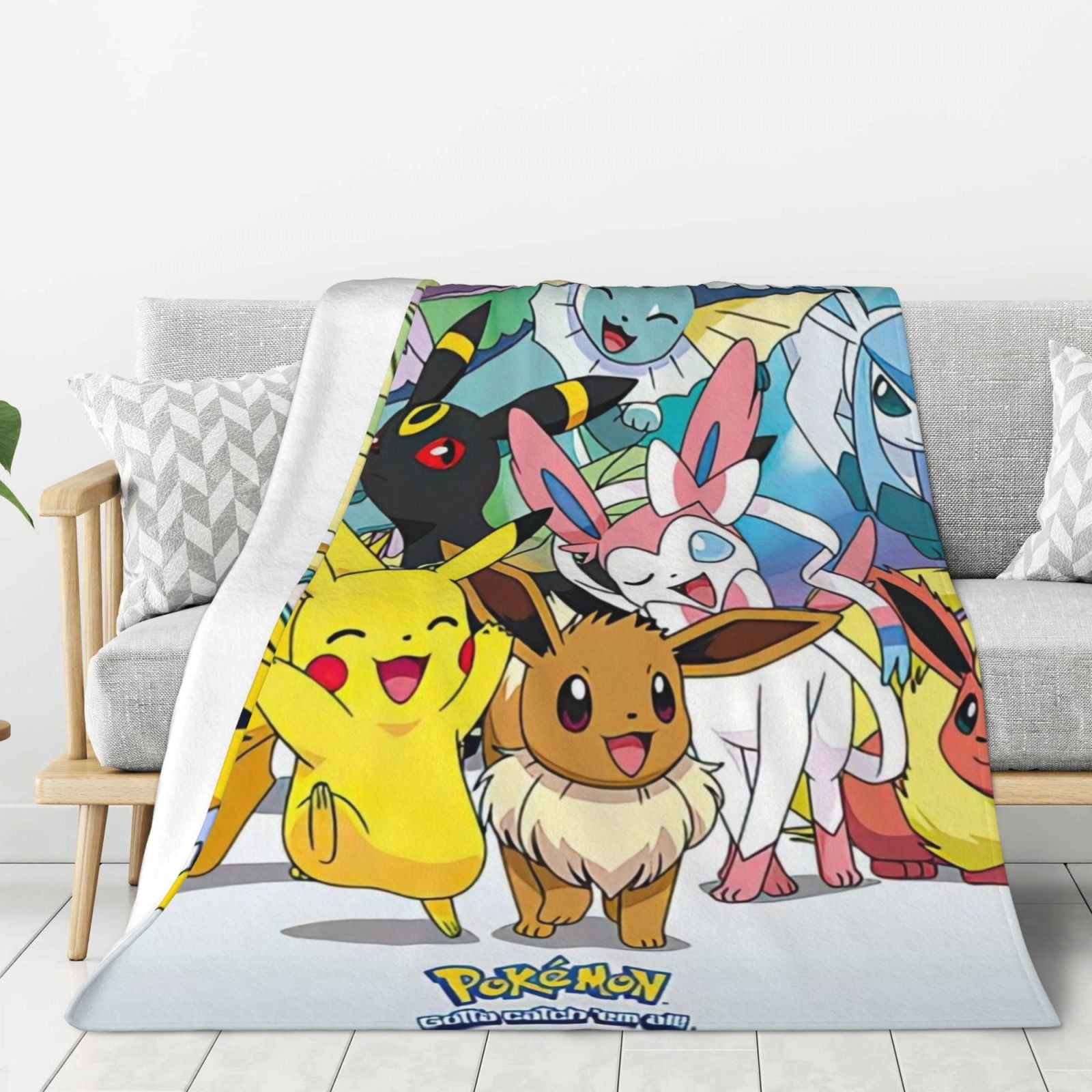 Pokemon- Eeve Charmander Squirtle Bulbasaur Blanket,Throw Blanket for ...