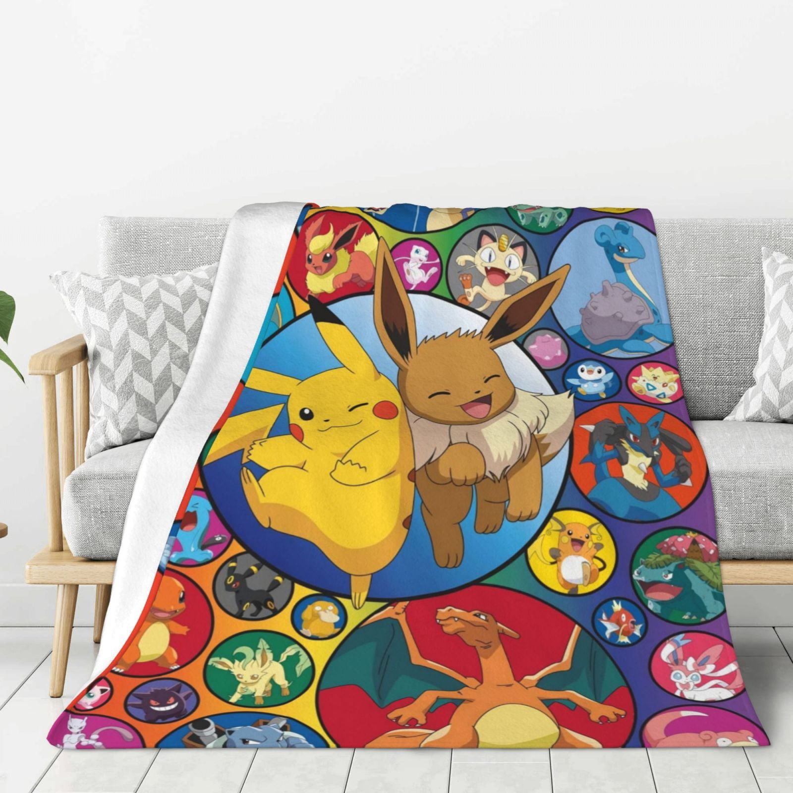Pokemon - Eeve Charmander Squirtle Bulbasaur Blankets,Flannel Blanket ...