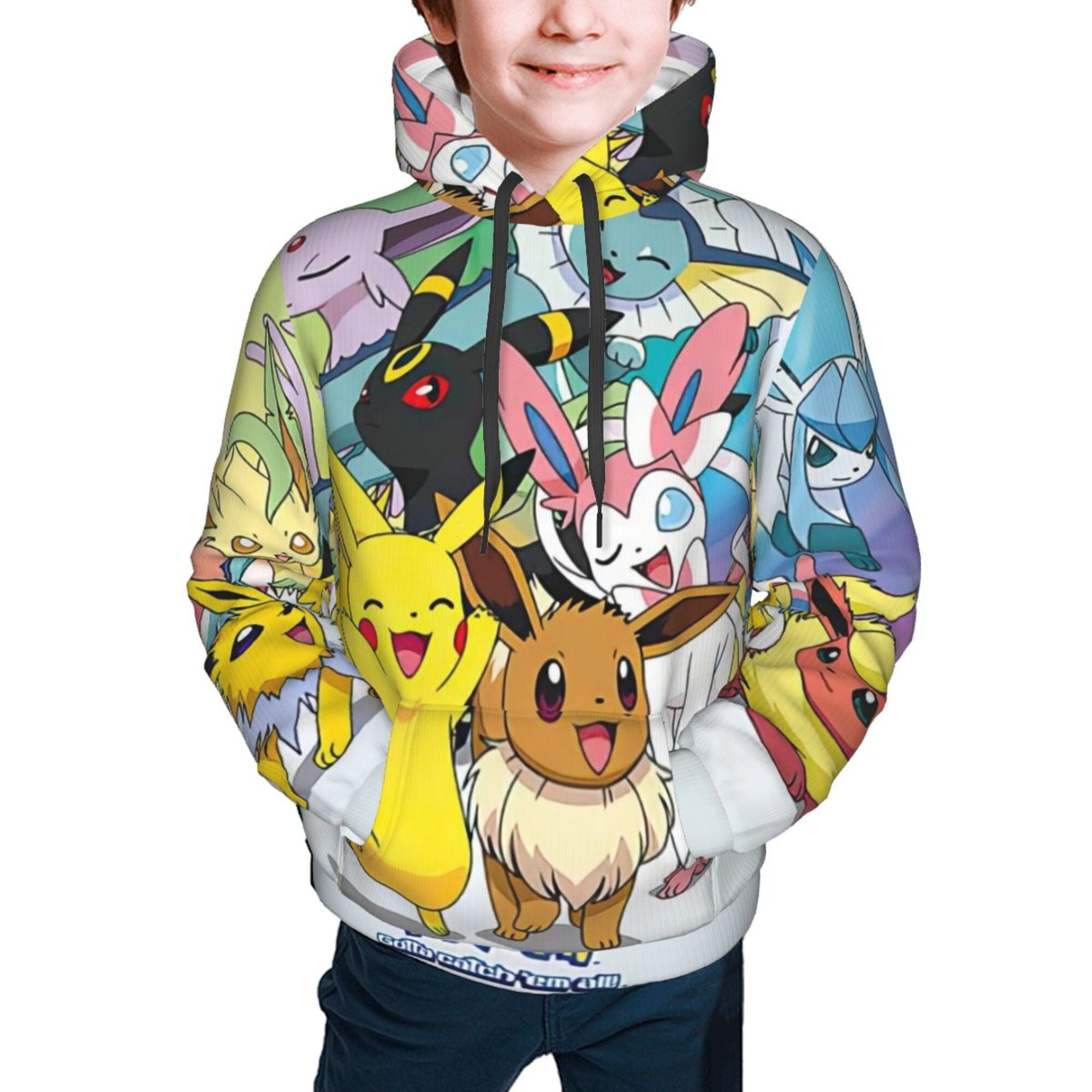 Pokemon Eeve Charmander Squirtle Bulbasaur Hoodies for Girls Boys Teen ...