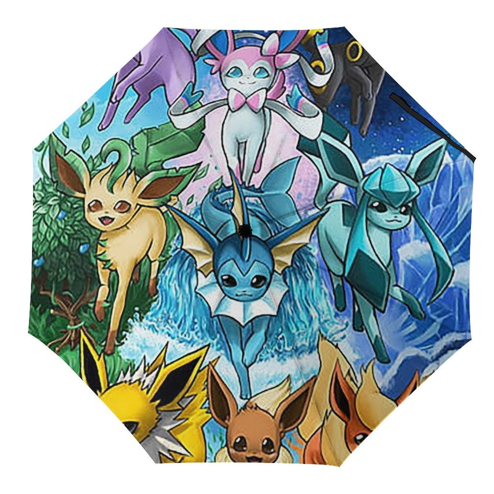 Pokemon_Eevee 3 Fold Umbrella Automatic Open-close Cartoon UV Resistant ...