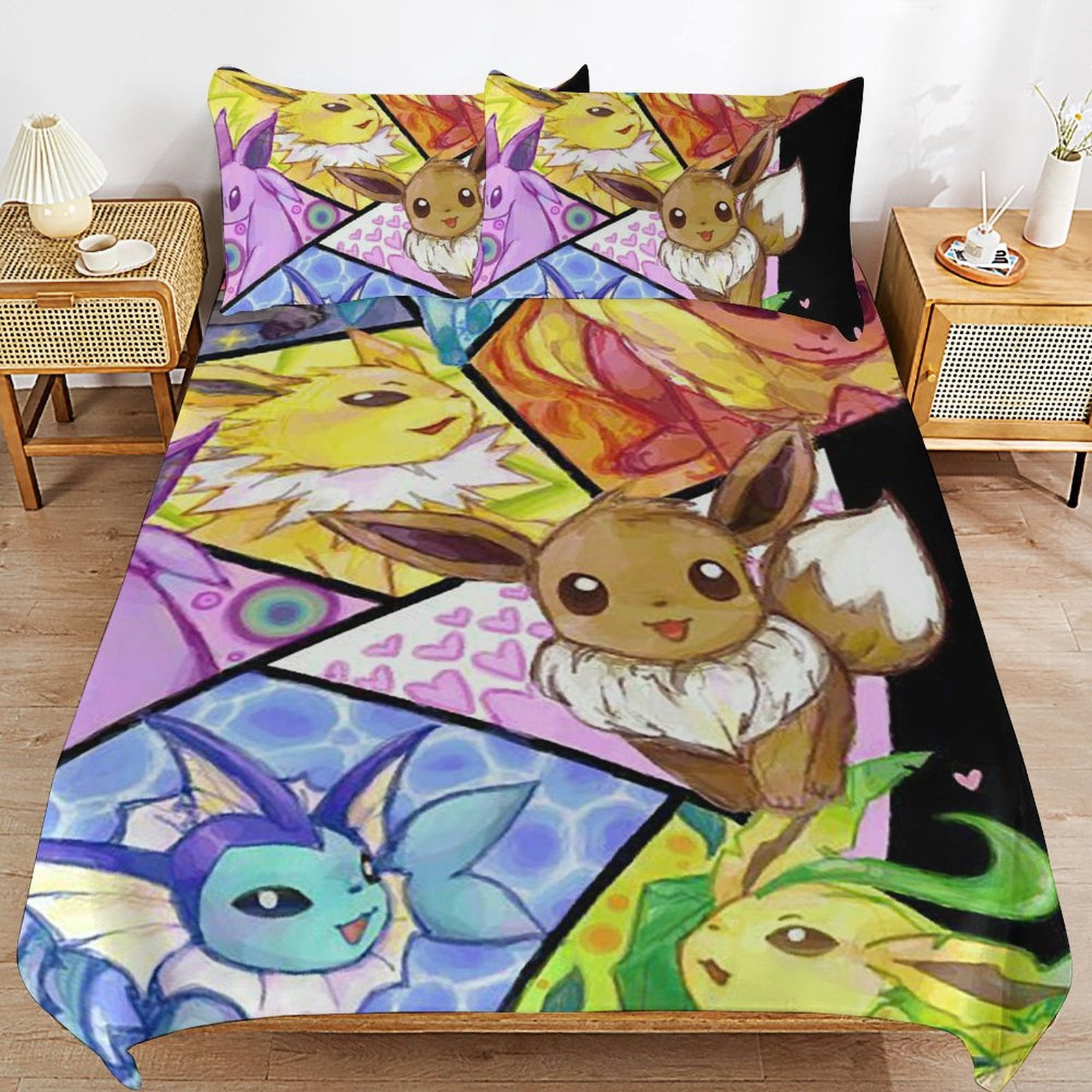 Pokemon_Eevee 3-Piece All Season Bedding Set, Comforter Set with Pillow ...