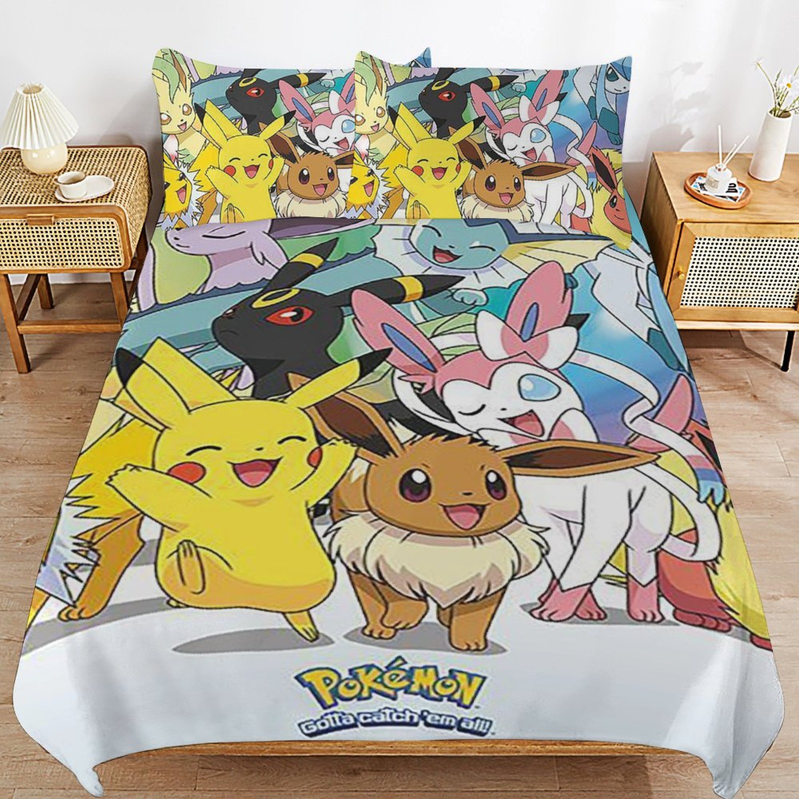 Pokemon_Eevee 3-Piece All Season Bedding Set, Comforter Set with Pillow ...