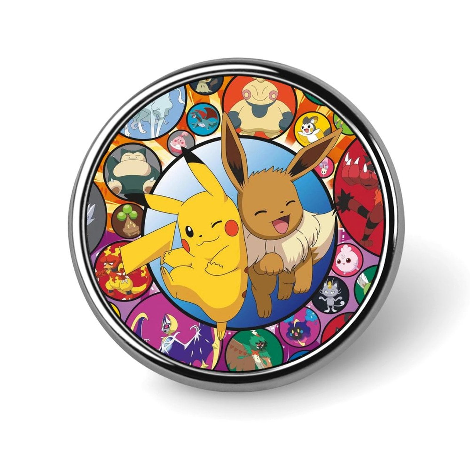 Pokemon&Eevee Alola Region Aluminium Alloy Round Badge Brooch Lapel Pin ...