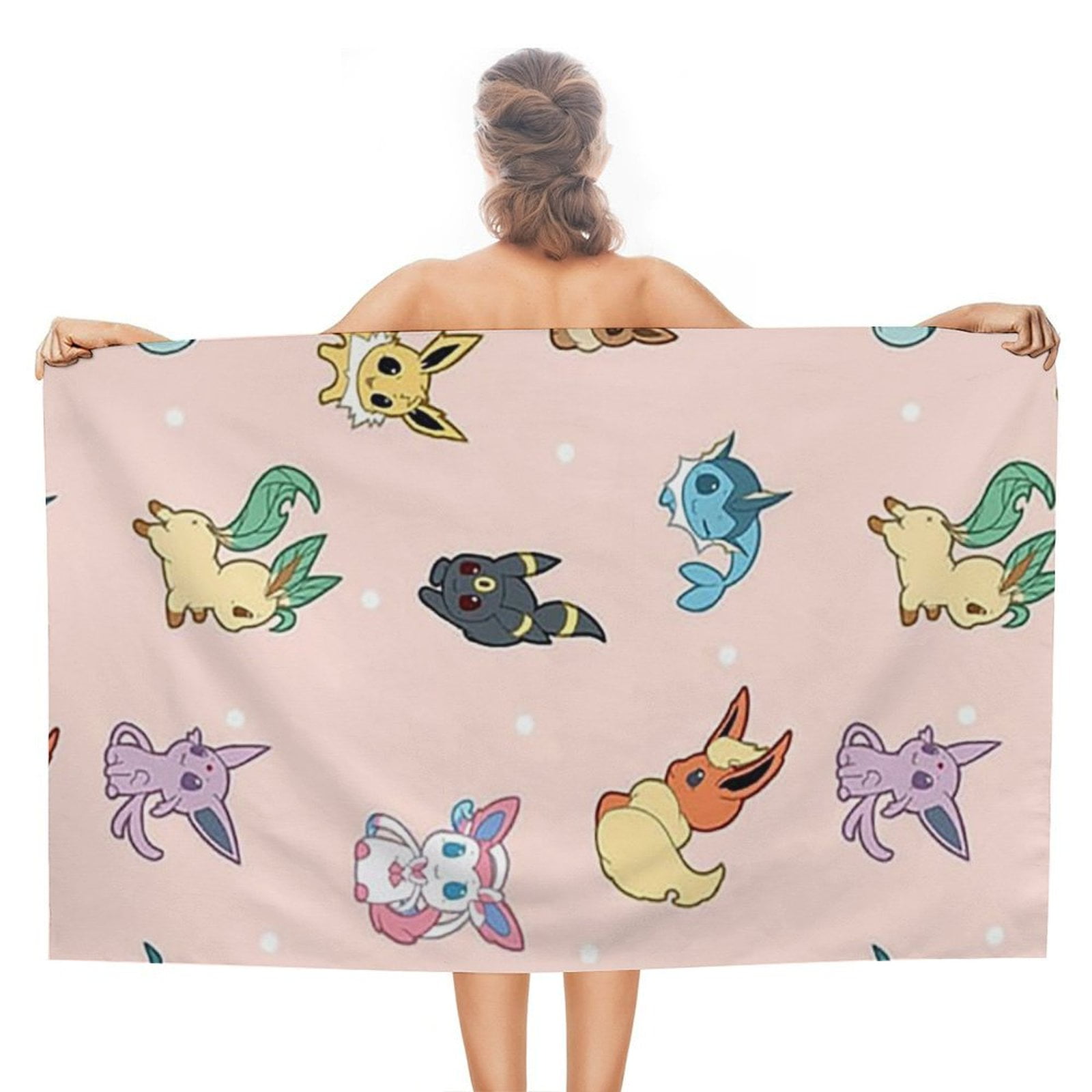 Pokemon_Eevee Bath Pool Beach Towel Cartoon Beach Towel Soft Bath Towel ...