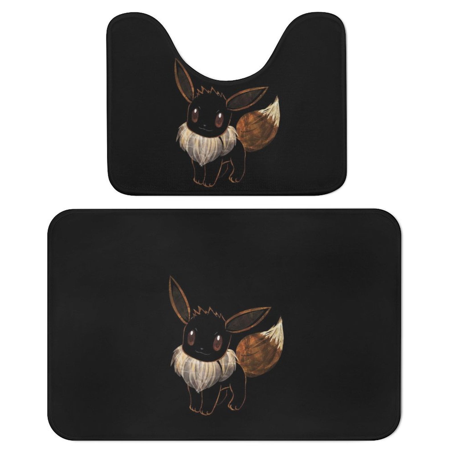 Pokemon Eevee Bathroom Rug Set 2 Piece Bathroom Mat Set with Non-Slip ...