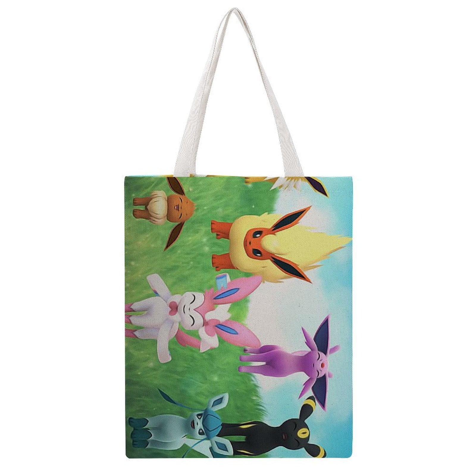 Pokemon Eevee Canvas Tote Bag Beautiful Cute Shopping Tote Bag Reusable ...