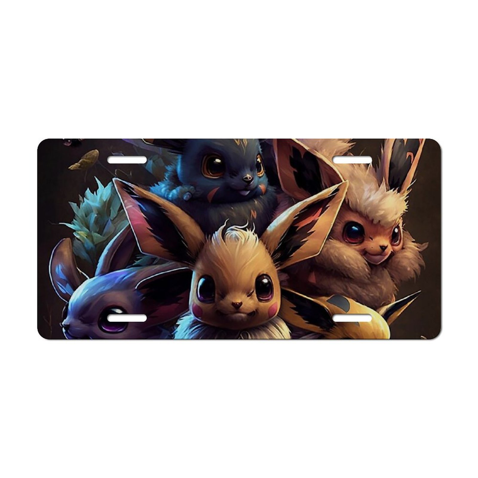 Pokemon_Eevee Car License Plate Cute Anime License Plate Covers Holder ...
