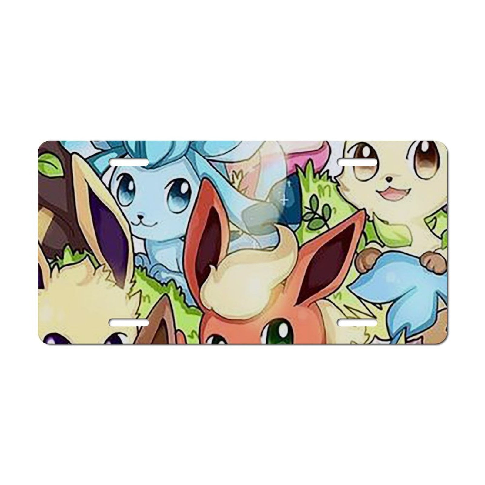 Pokemon_Eevee Car License Plate Cute Anime License Plate Covers Holder ...
