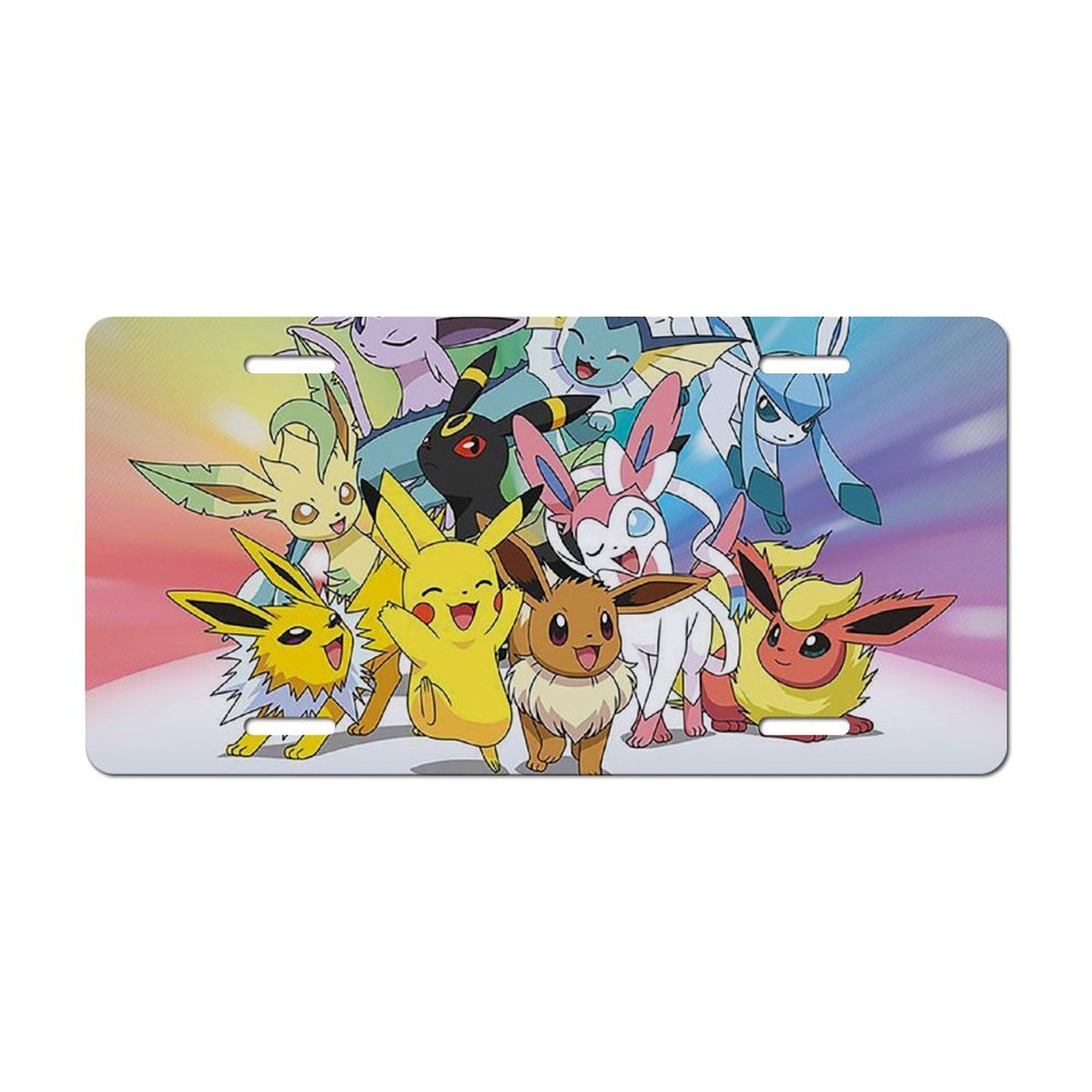 Pokemon_Eevee Car License Plate Cute Anime License Plate Covers Holder ...