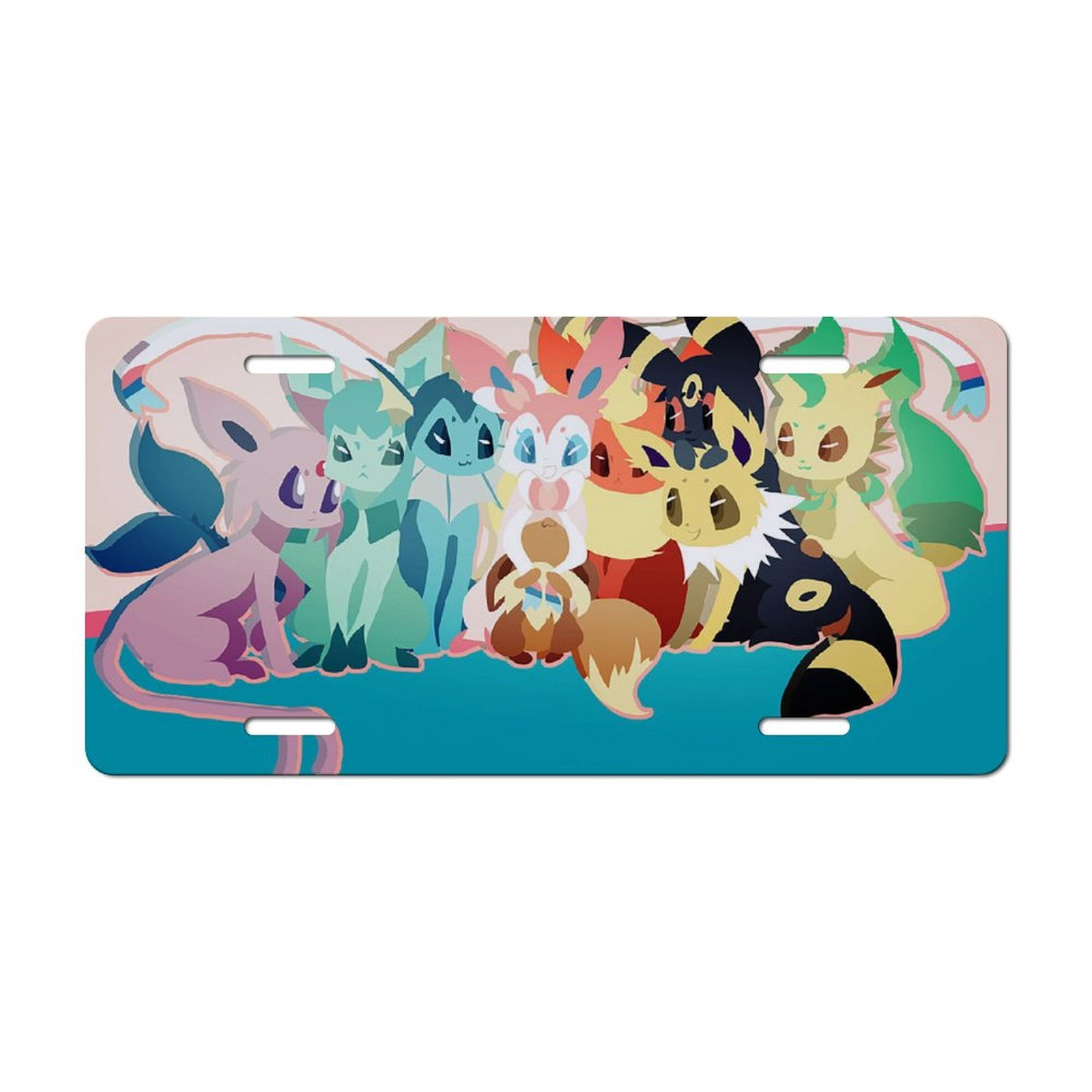 Pokemon_Eevee Car License Plate Cute Anime License Plate Covers Holder ...