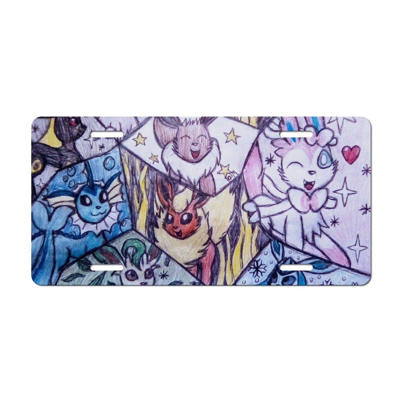 Pokemon_Eevee Car License Plate Cute Anime License Plate Covers Holder ...