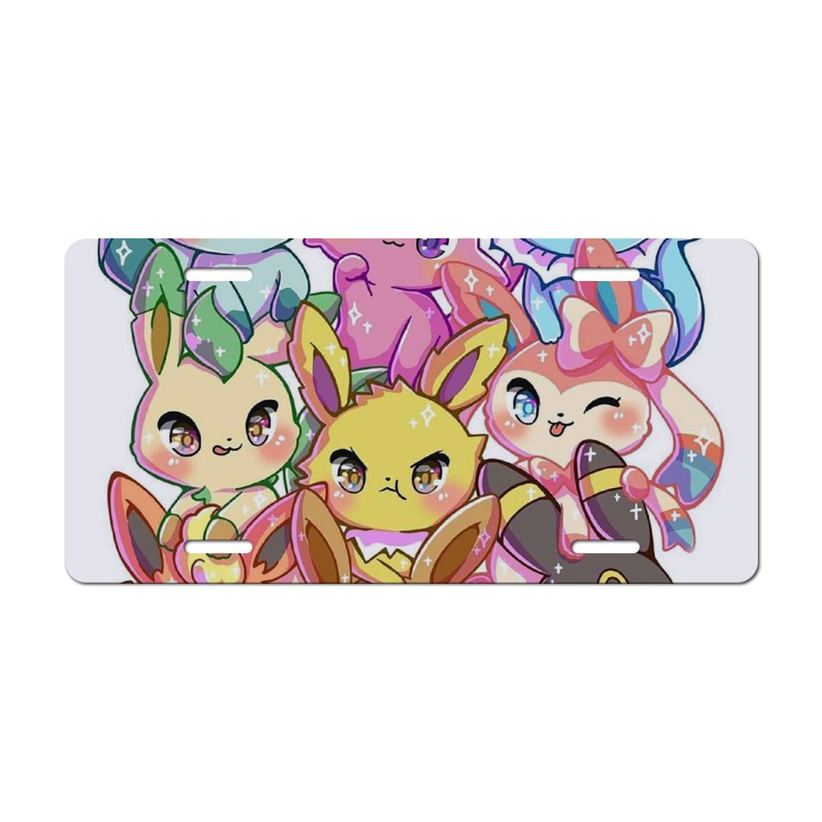 Pokemon_Eevee Car License Plate Cute Anime License Plate Covers Holder ...
