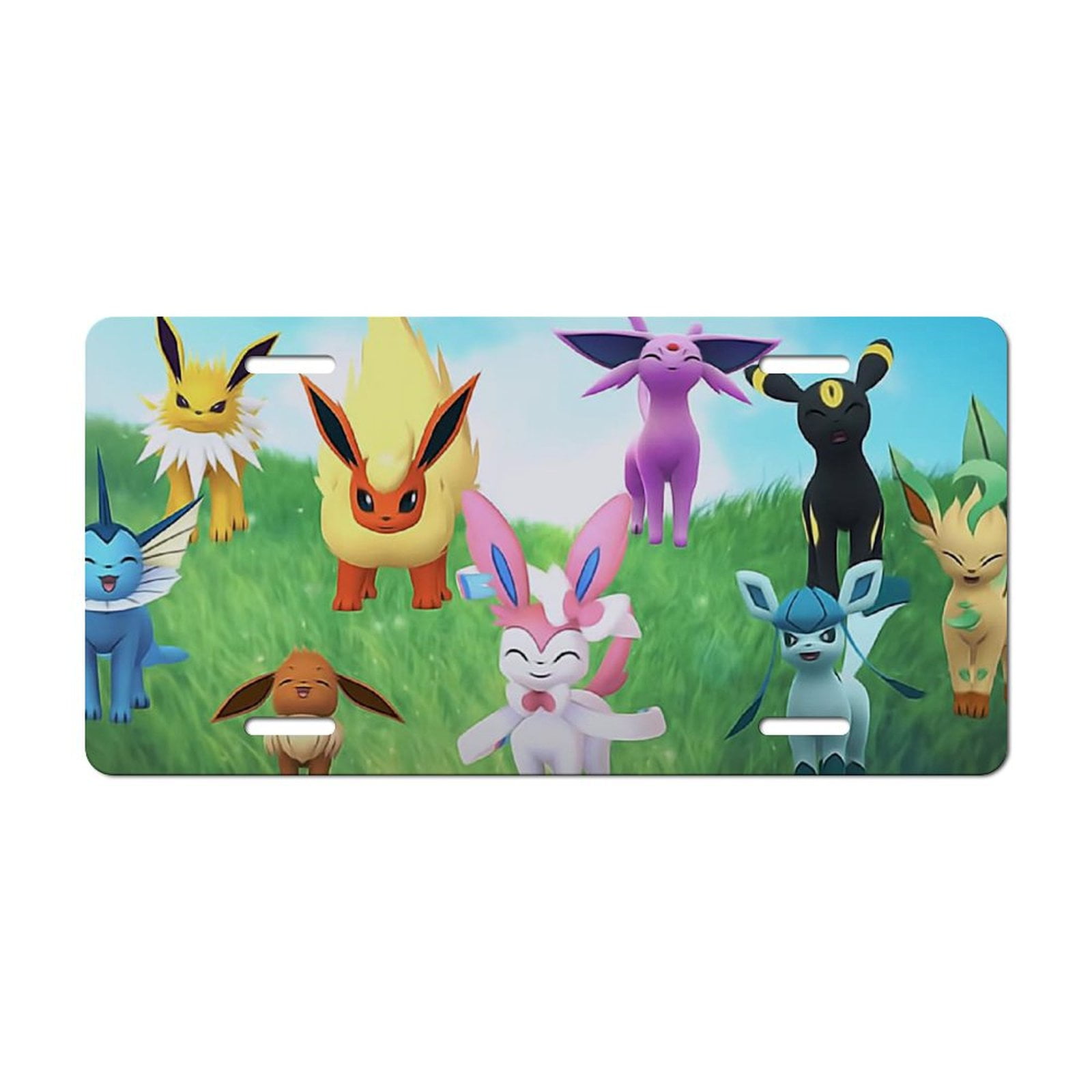 Pokemon_Eevee Car License Plate Cute Anime License Plate Covers Holder ...