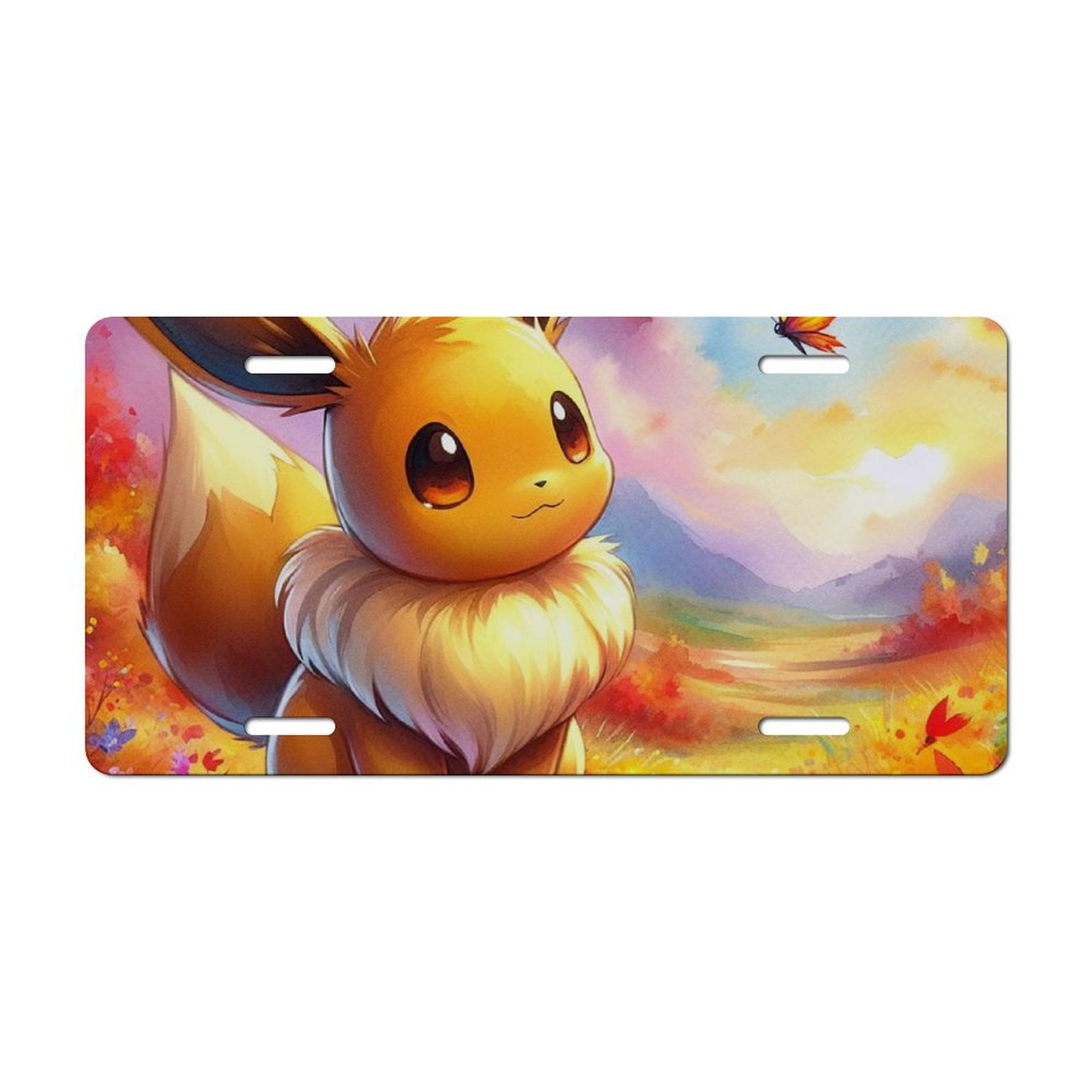Pokemon_Eevee Car License Plate Cute Anime License Plate Covers Holder ...