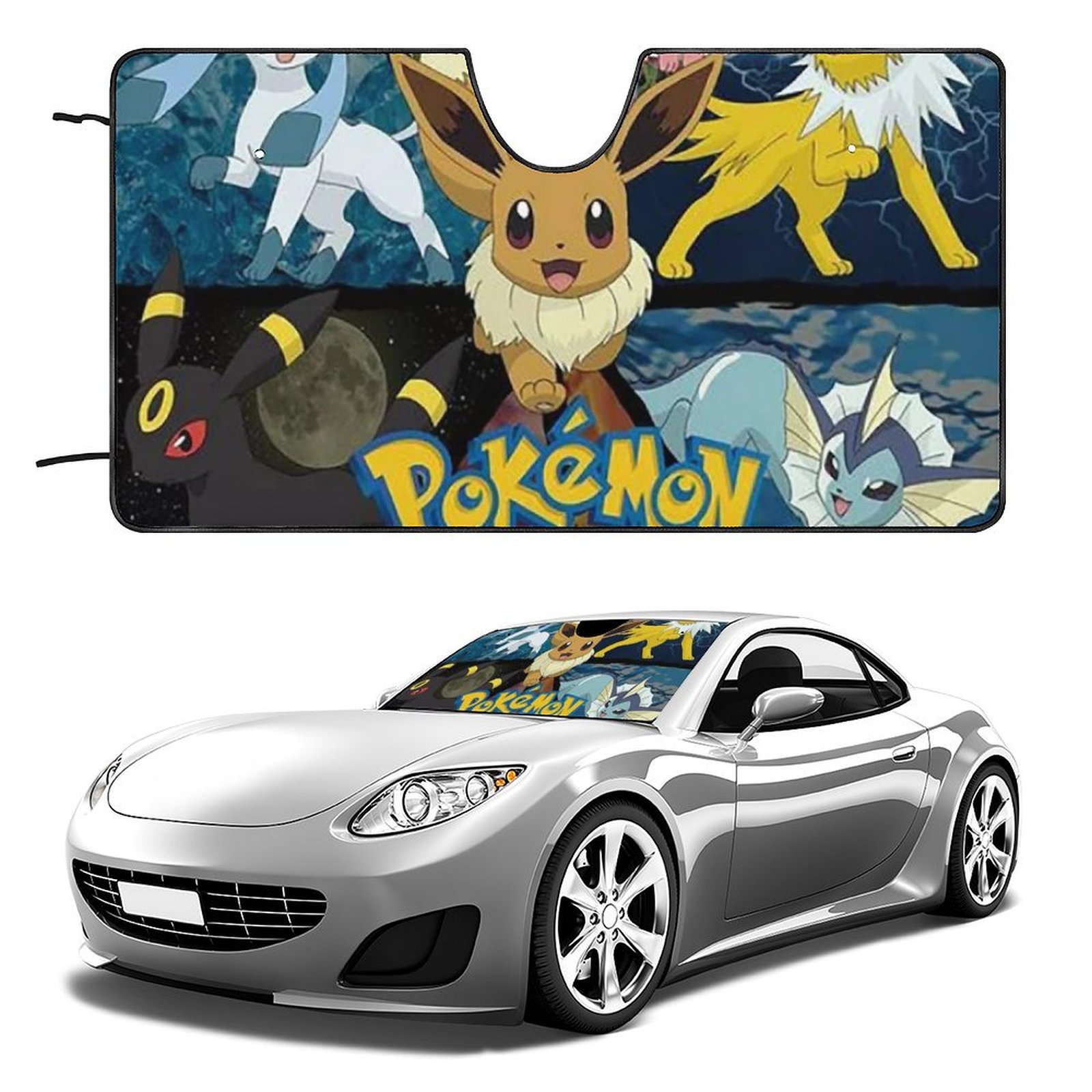 Pokemon_Eevee Car Windshield Sunshade, Foldable Sun Visor Protector for ...