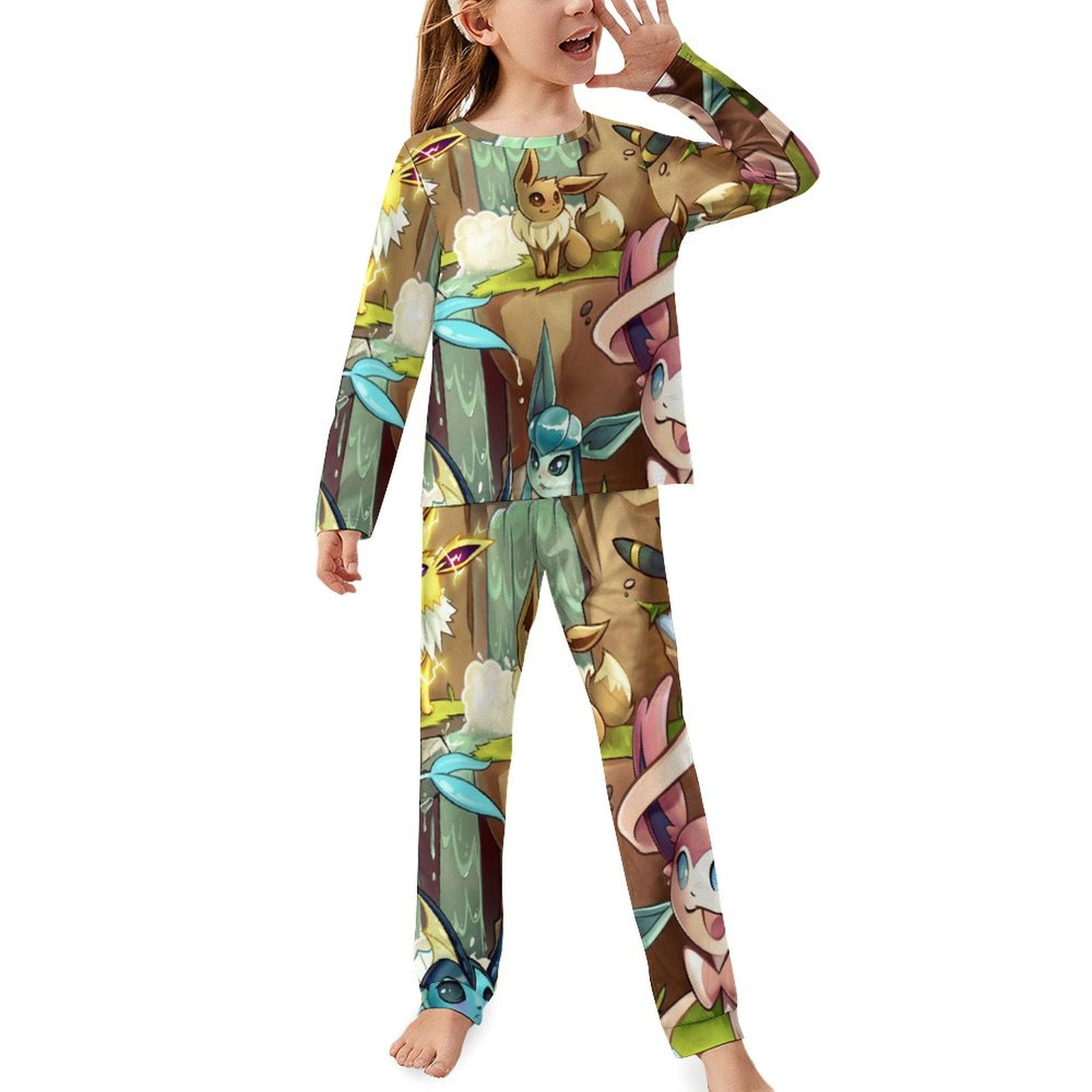 Pokemon_Eevee Child Pajamas Set for Boys Girls 6 Sizes, Long Sleeve ...