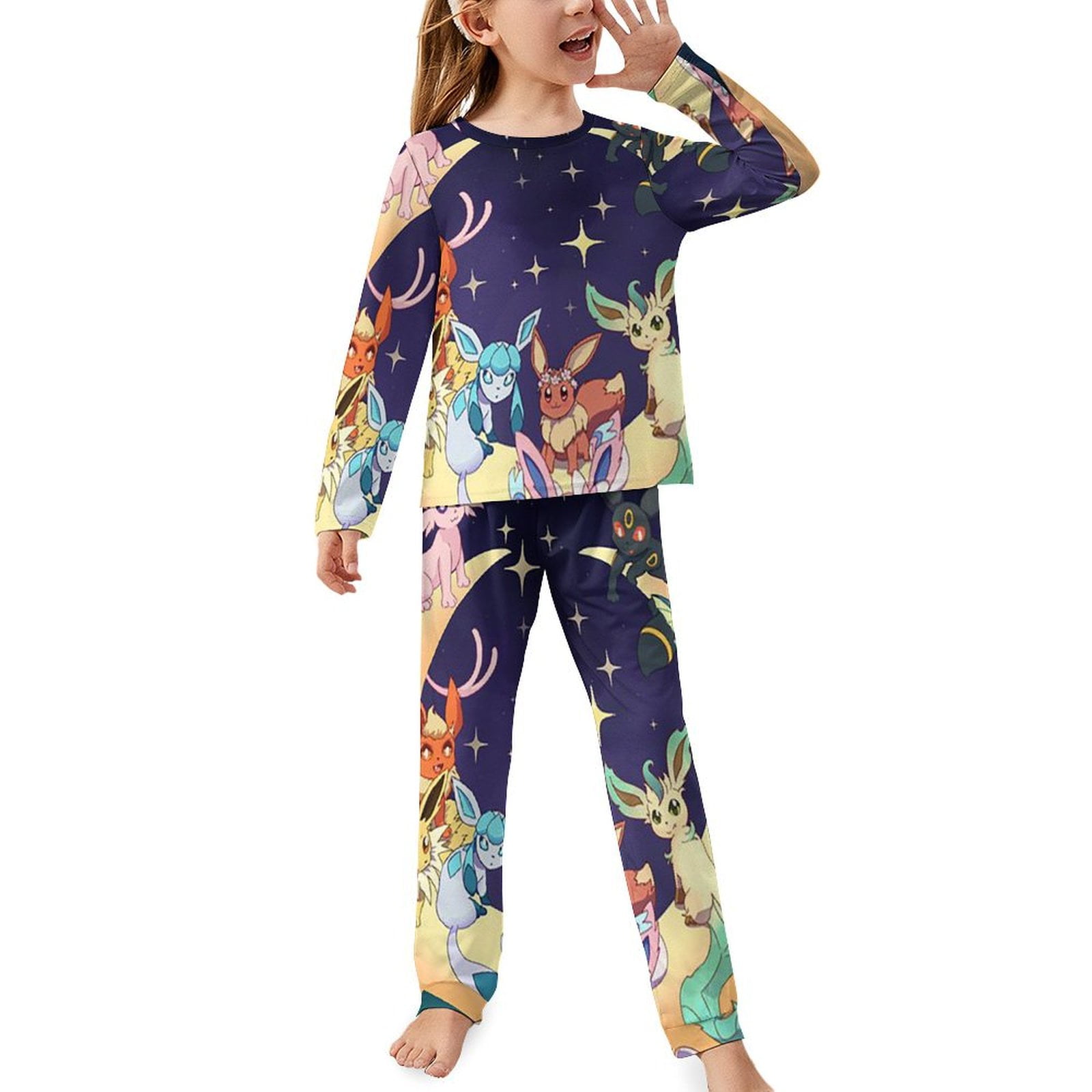 Pokemon_Eevee Child Pajamas Set for Boys Girls 6 Sizes, Long Sleeve ...
