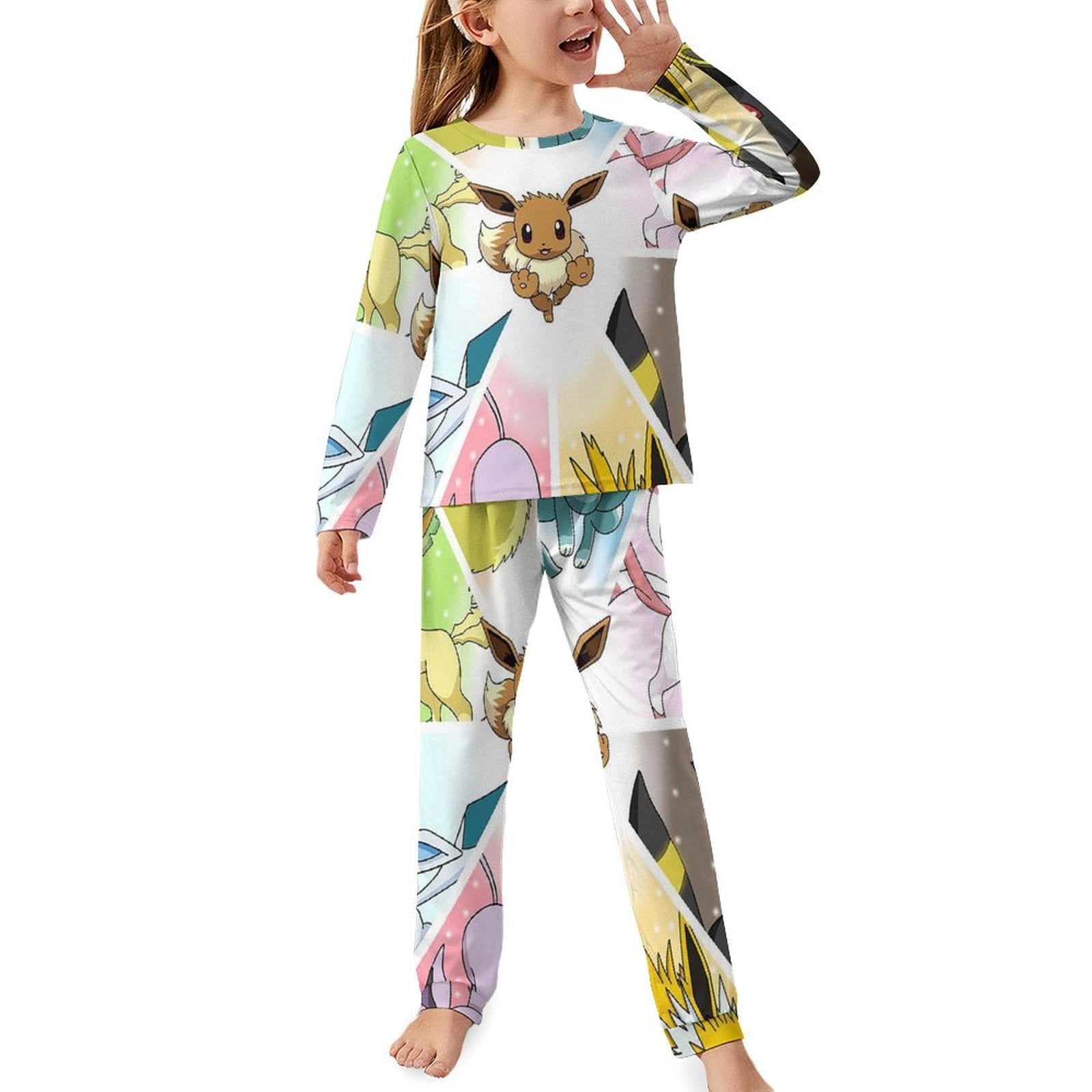 Pokemon_Eevee Child Pajamas Set for Boys Girls 6 Sizes, Long Sleeve ...