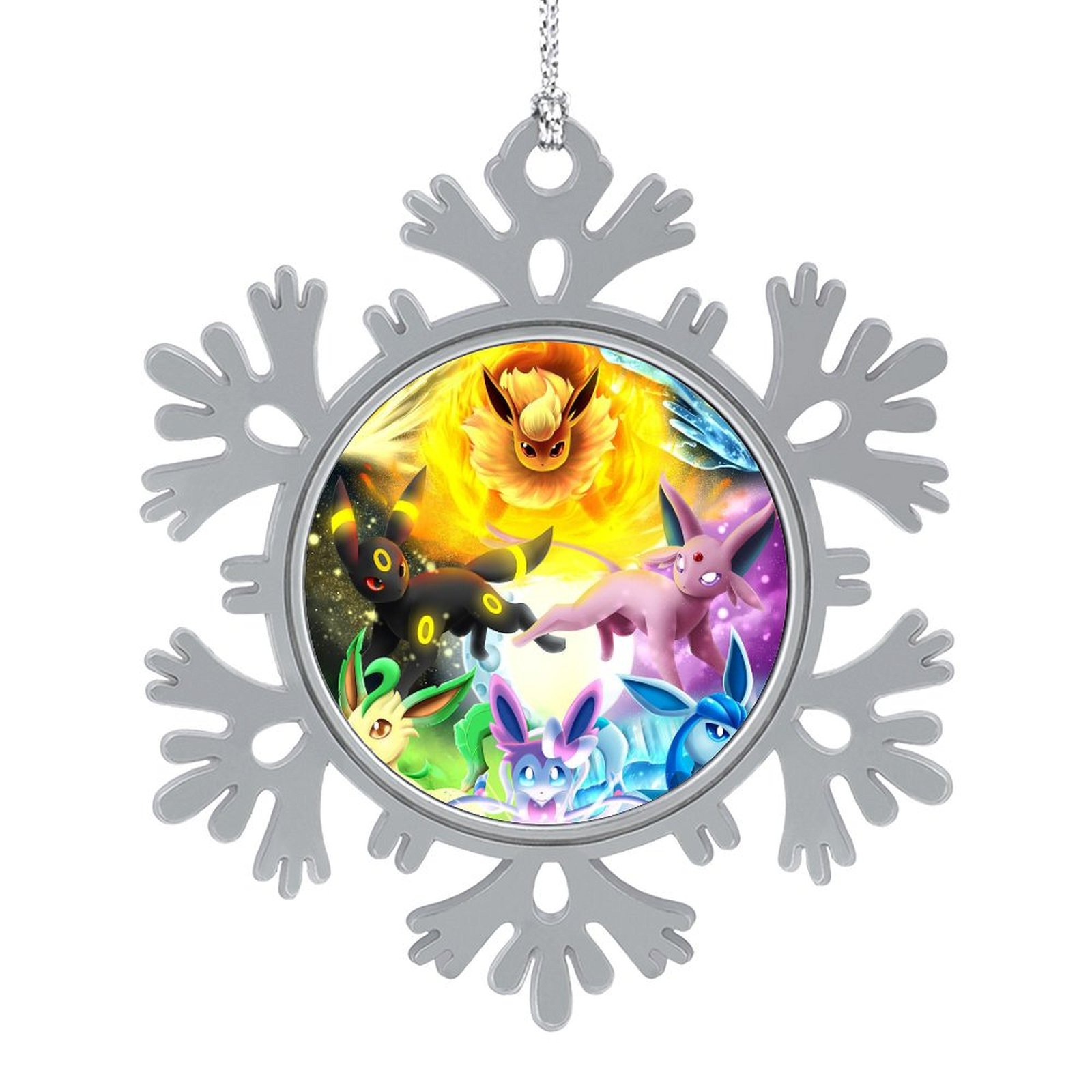 "Pokemon_Eevee Christmas Hanging Snowflake Decorations Tree Ornaments ...