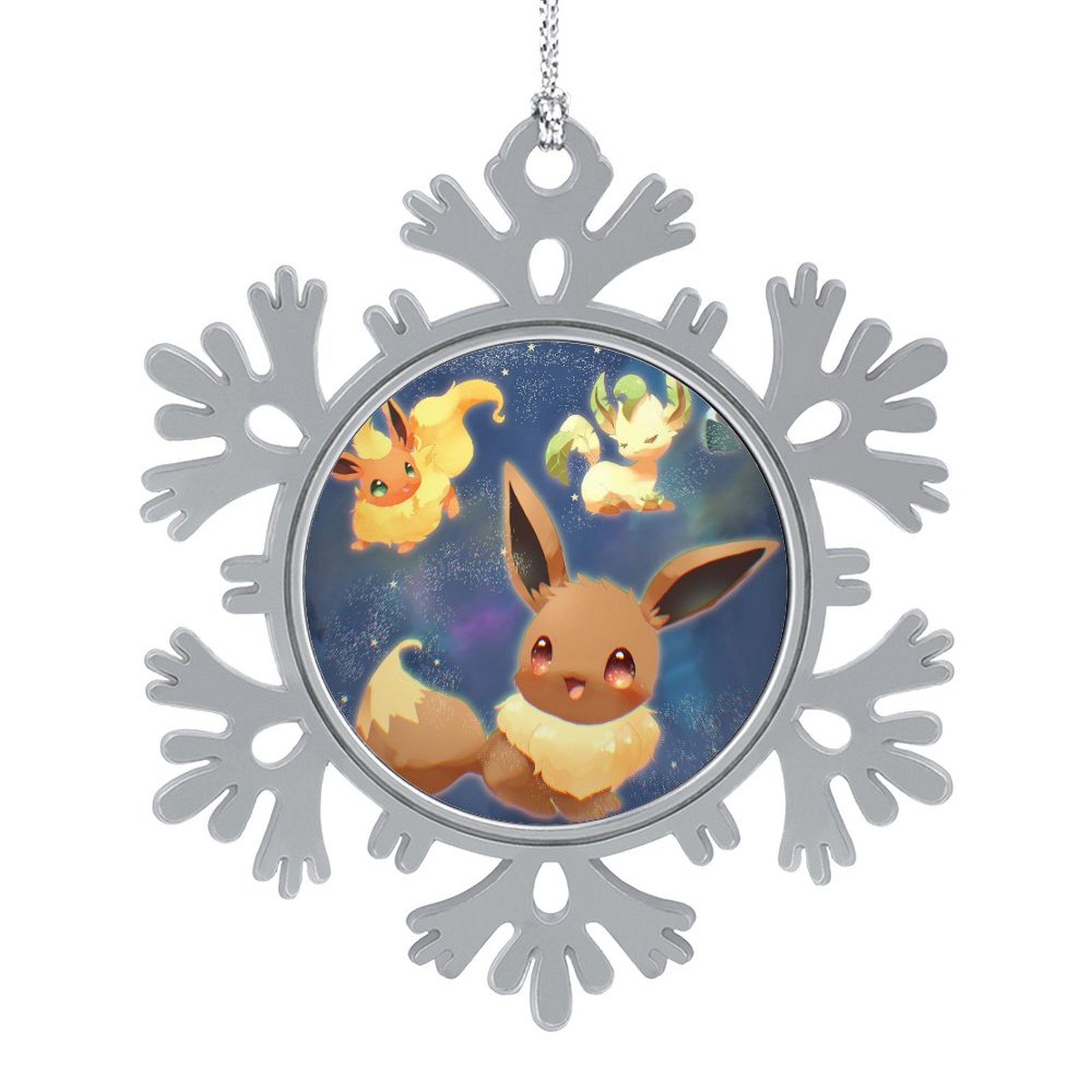 "Pokemon_Eevee Christmas Hanging Snowflake Decorations Tree Ornaments ...