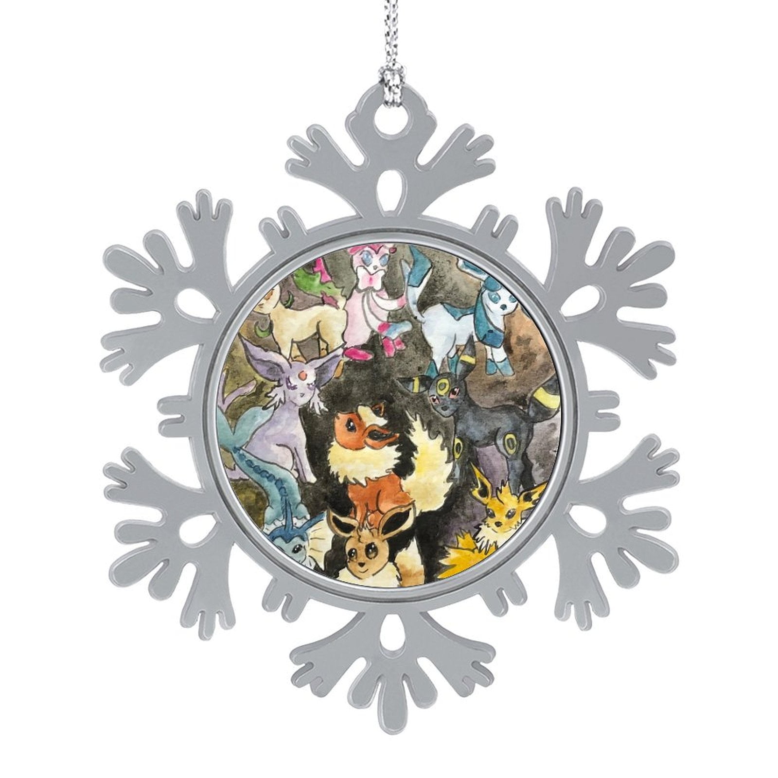 "Pokemon_Eevee Christmas Hanging Snowflake Decorations Tree Ornaments ...