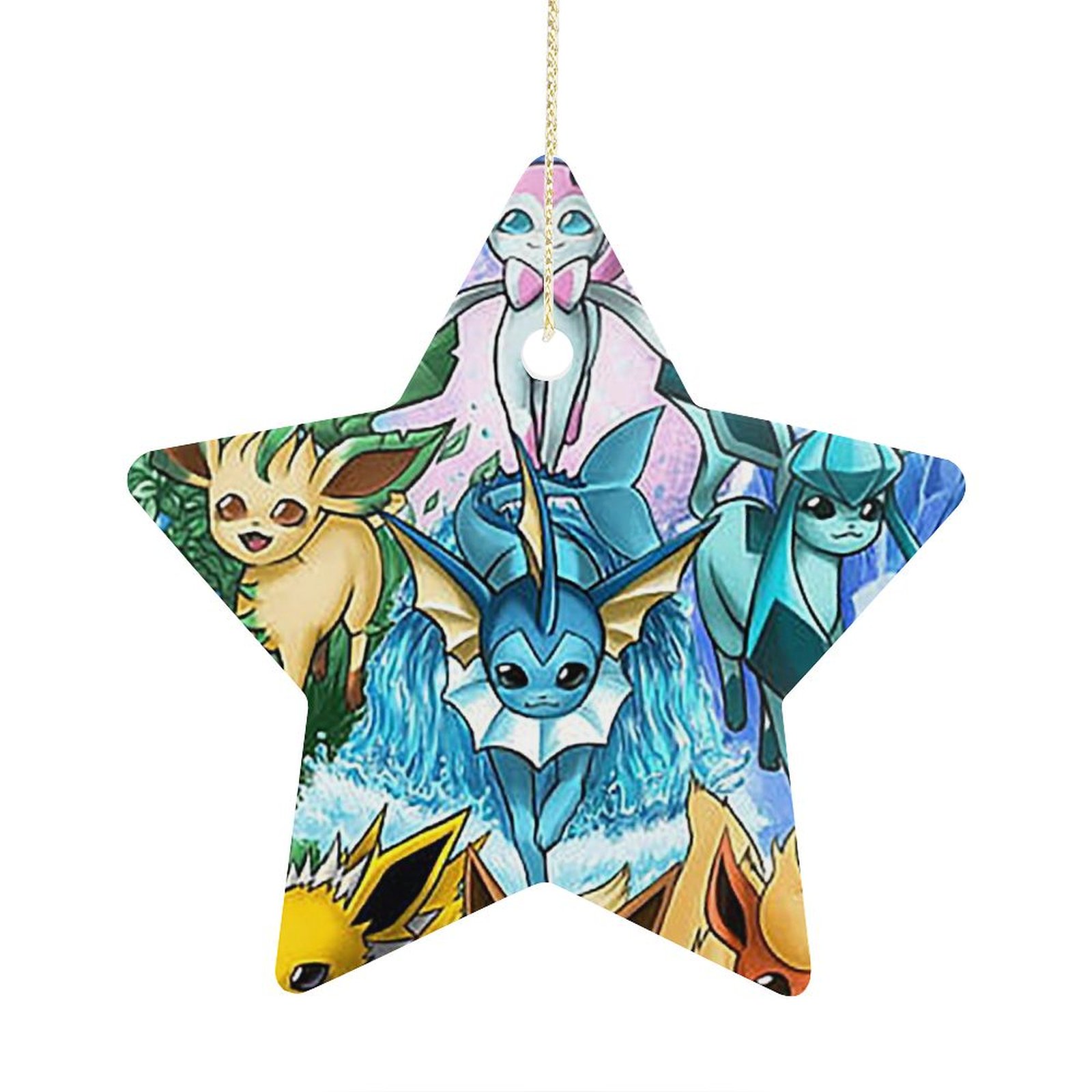 Pokemon_Eevee Christmas Star Pendant Tree Ornaments for Kids Mom Dad ...