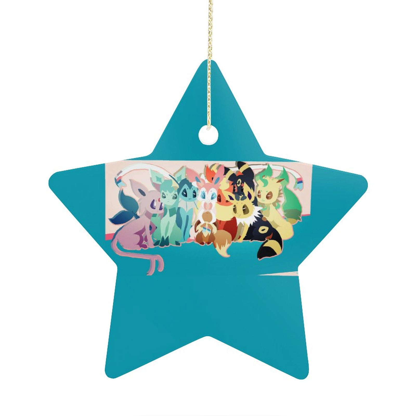 Pokemon_Eevee Christmas Star Pendant Tree Ornaments for Kids Mom Dad ...
