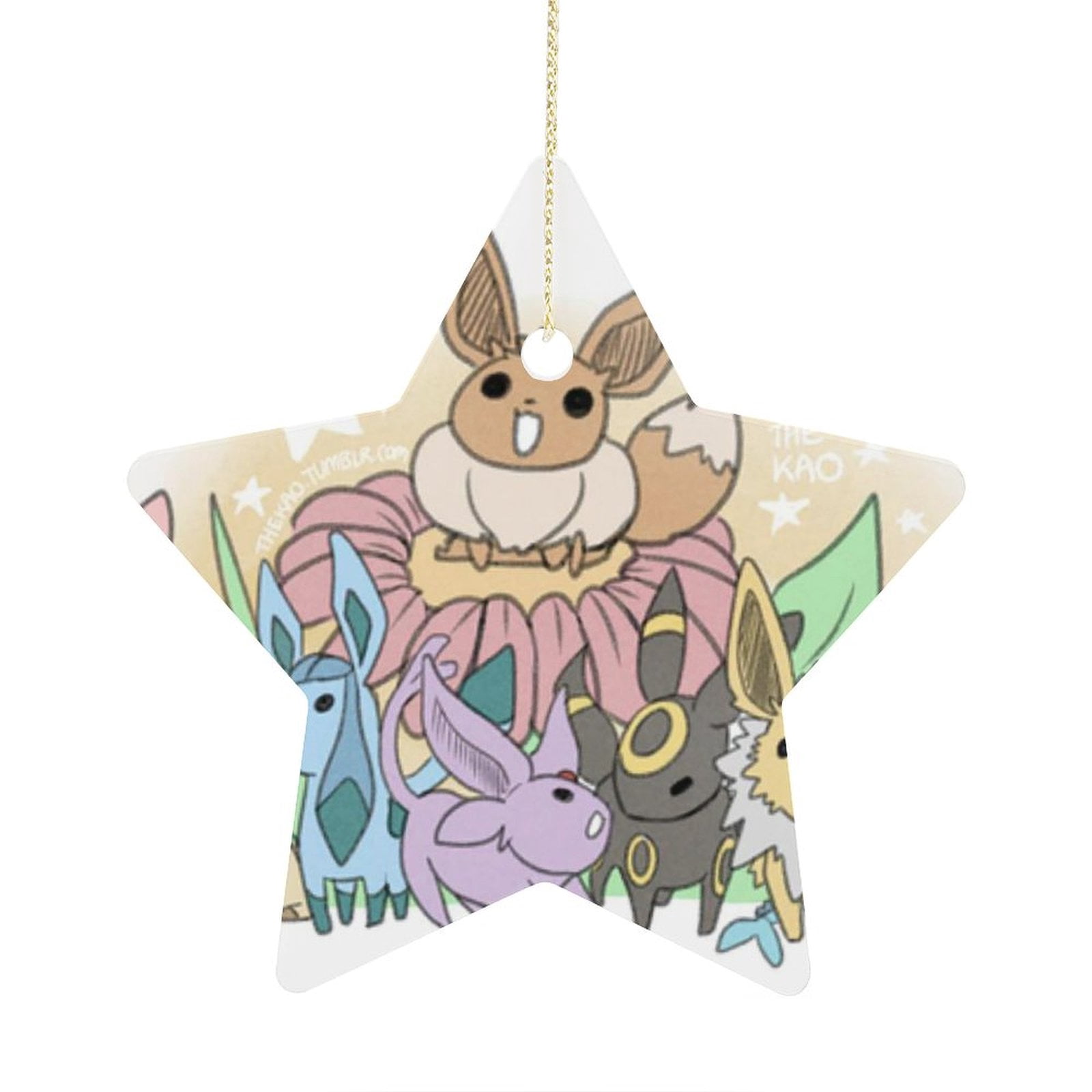 Pokemon_Eevee Christmas Star Pendant Tree Ornaments for Kids Mom Dad ...