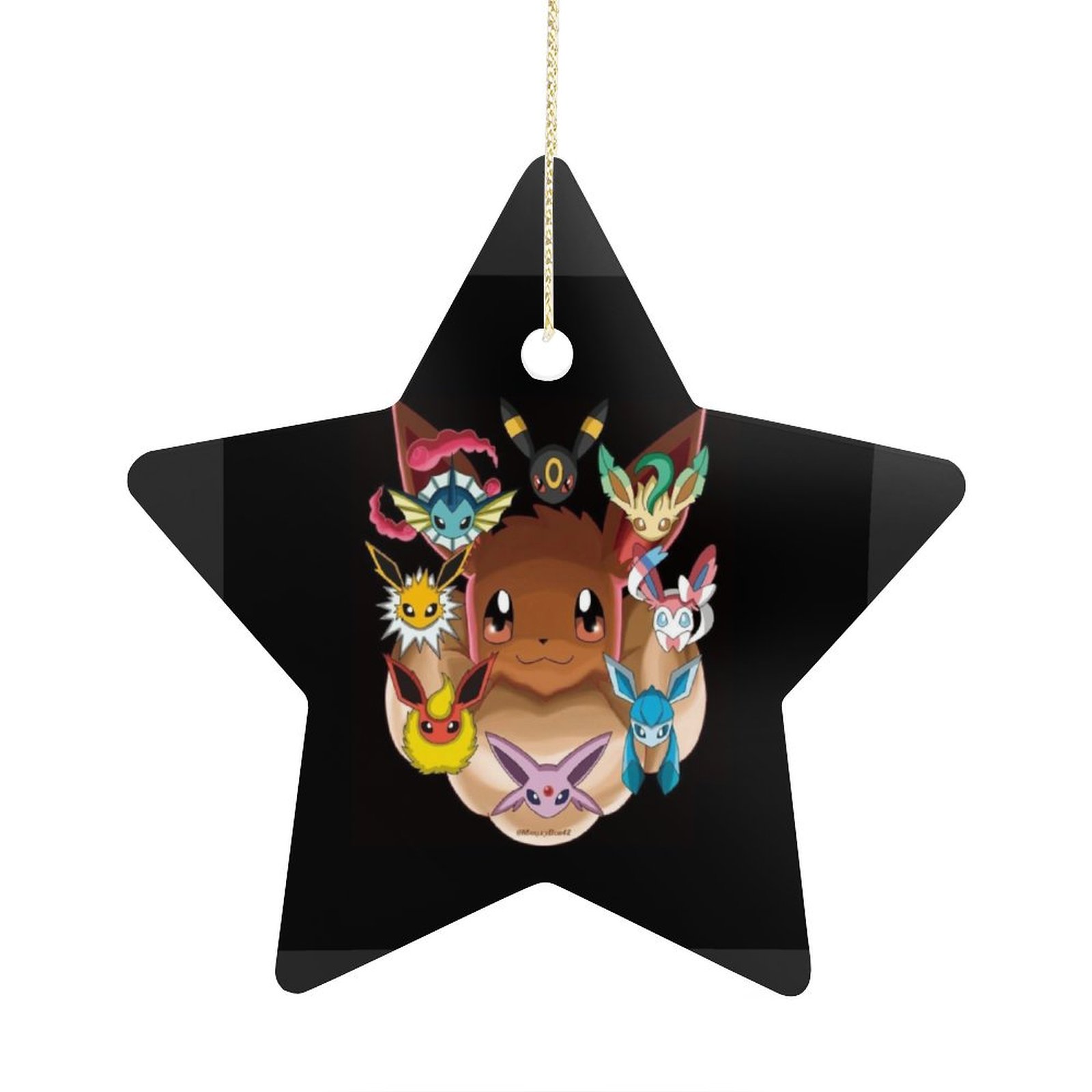 Pokemon_Eevee Christmas Star Pendant Tree Ornaments for Kids Mom Dad ...