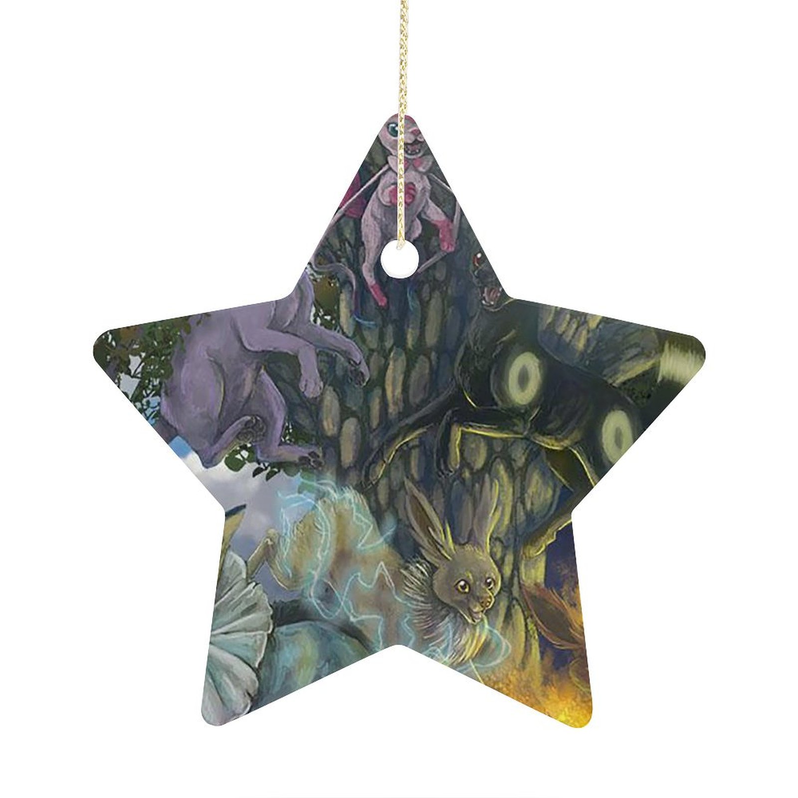 Pokemon_Eevee Christmas Star Pendant Tree Ornaments for Kids Mom Dad ...