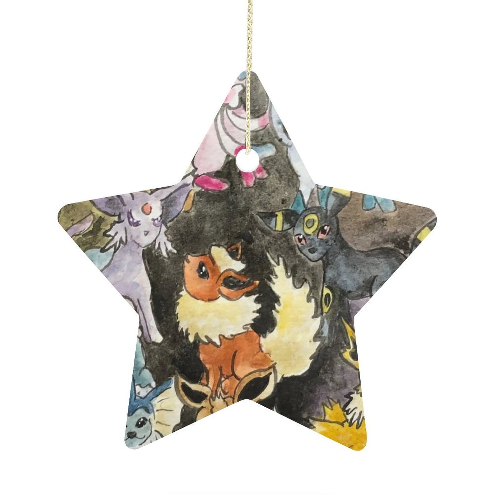 Pokemon_Eevee Christmas Star Pendant Tree Ornaments for Kids Mom Dad ...