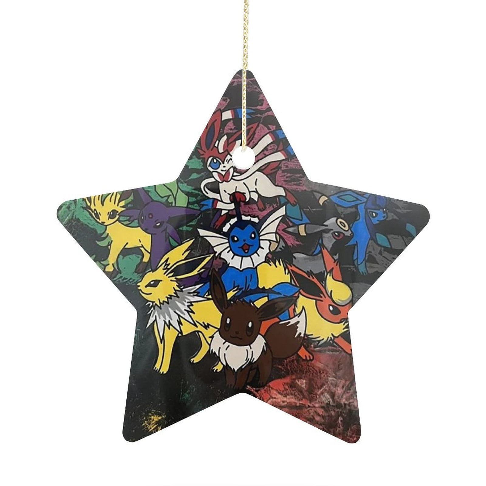 Pokemon_Eevee Christmas Star Pendant Tree Ornaments for Kids Mom Dad ...