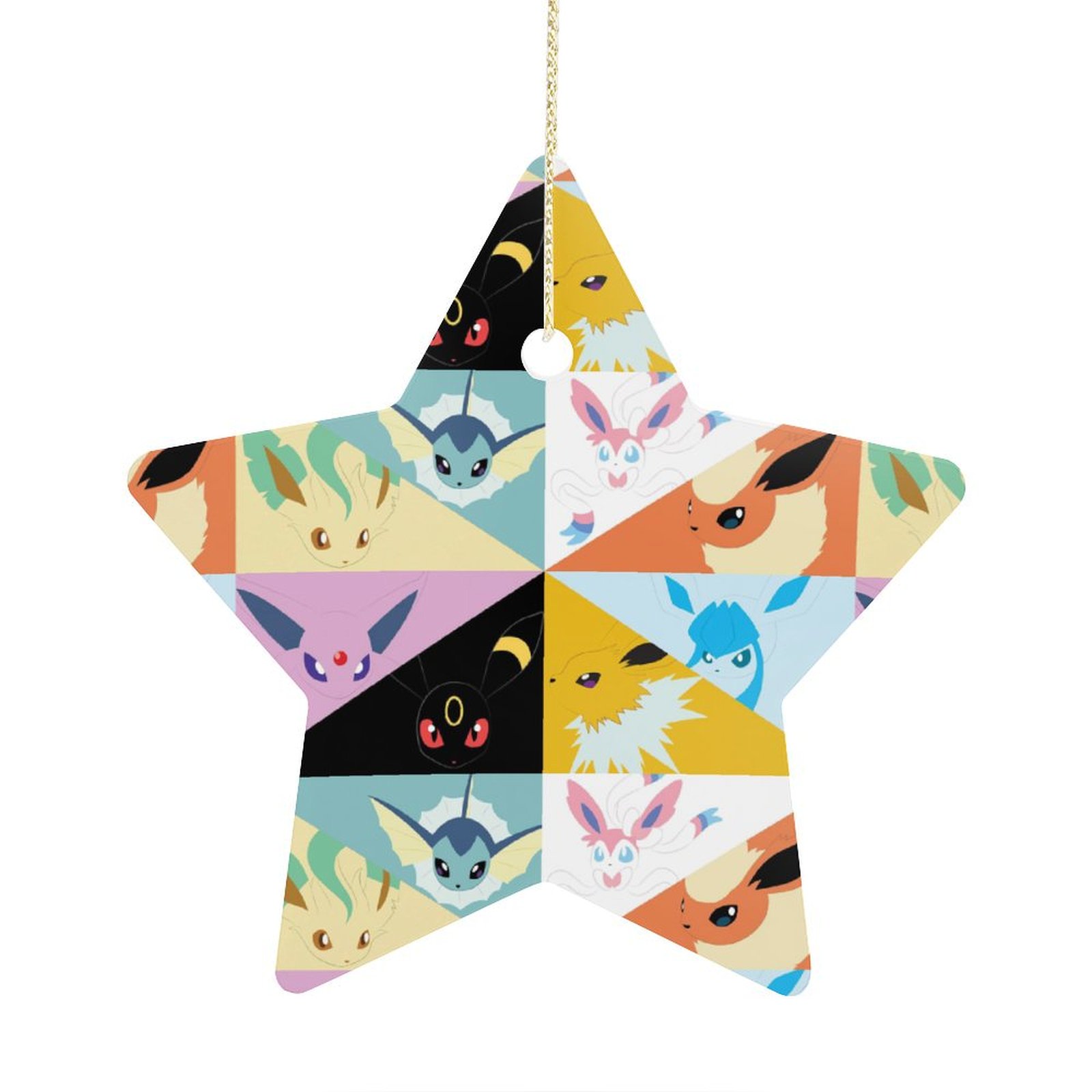 Pokemon_Eevee Christmas Star Pendant Tree Ornaments for Kids Mom Dad ...