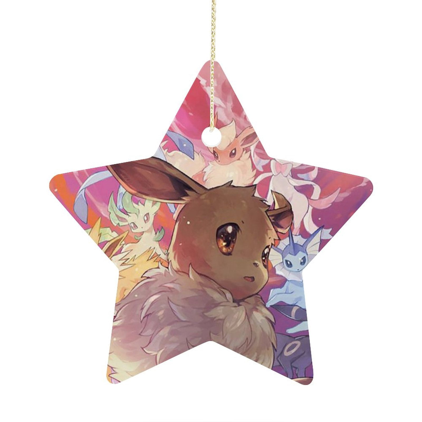Pokemon_Eevee Christmas Star Pendant Tree Ornaments for Kids Mom Dad ...