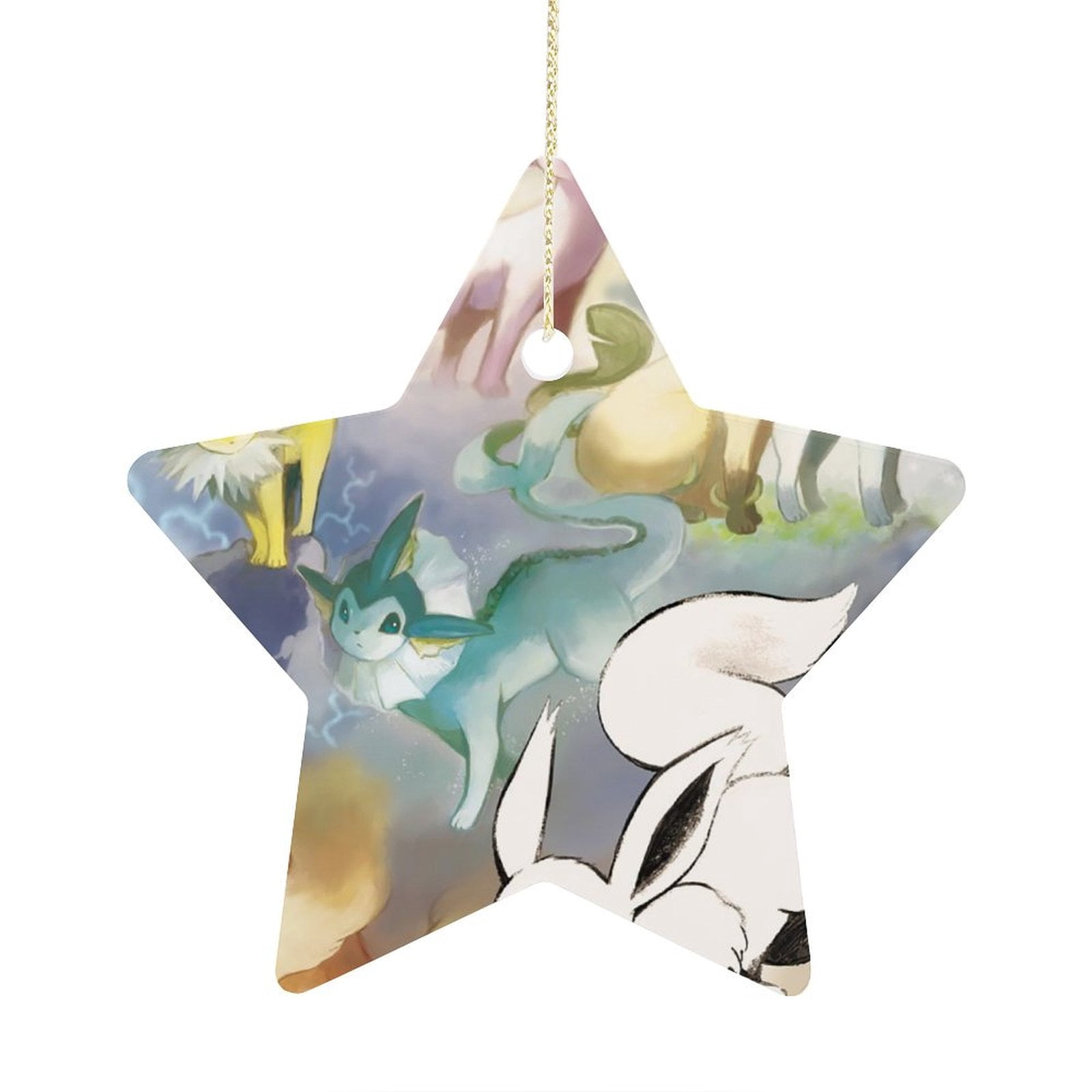 Pokemon_Eevee Christmas Star Pendant Tree Ornaments for Kids Mom Dad ...