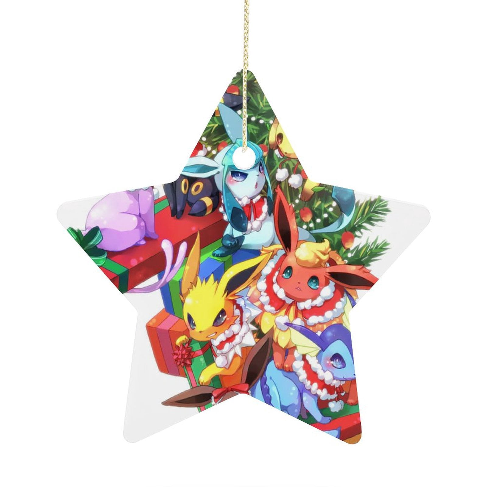 Pokemon_Eevee Christmas Star Pendant Tree Ornaments for Kids Mom Dad ...