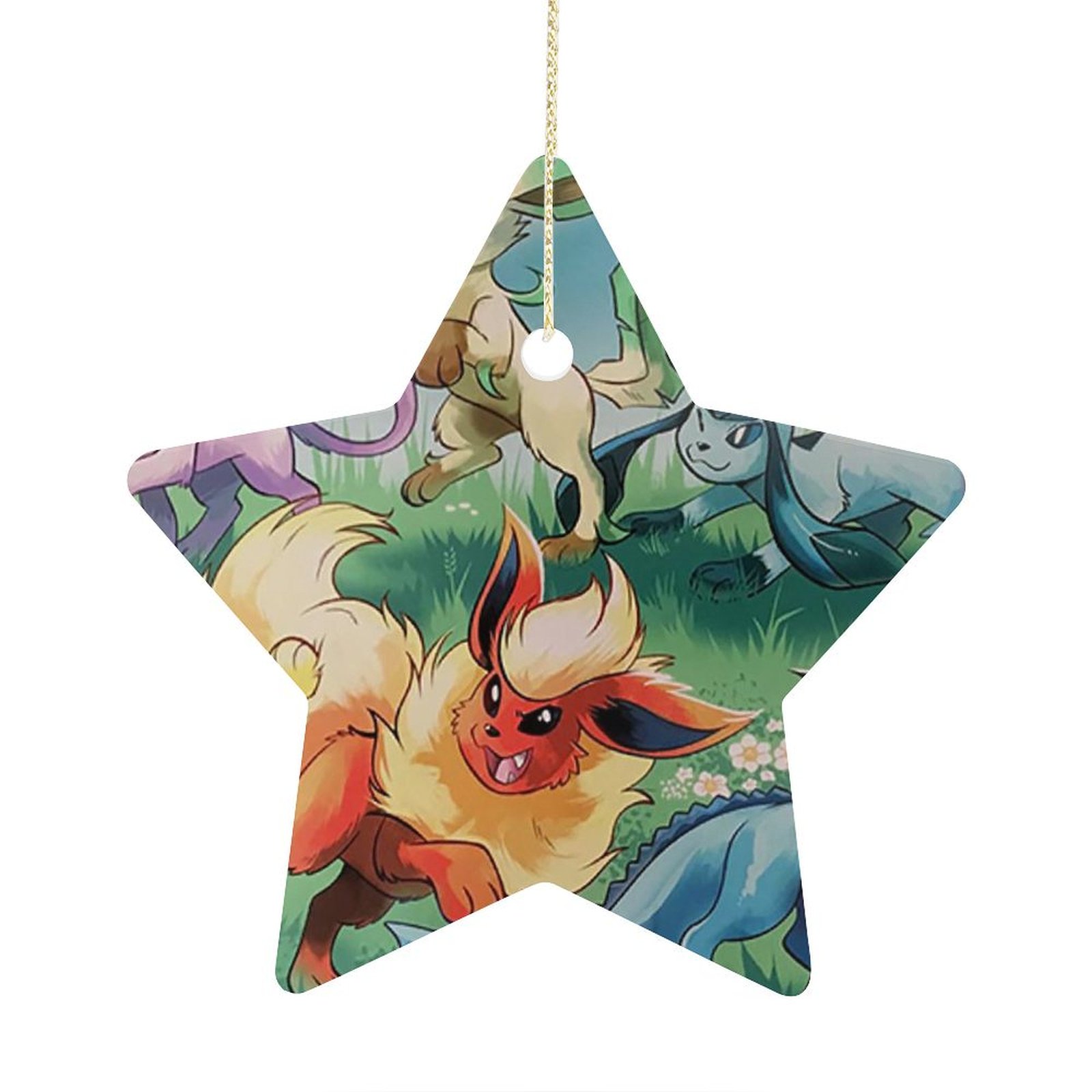 Pokemon_Eevee Christmas Star Pendant Tree Ornaments for Kids Mom Dad ...