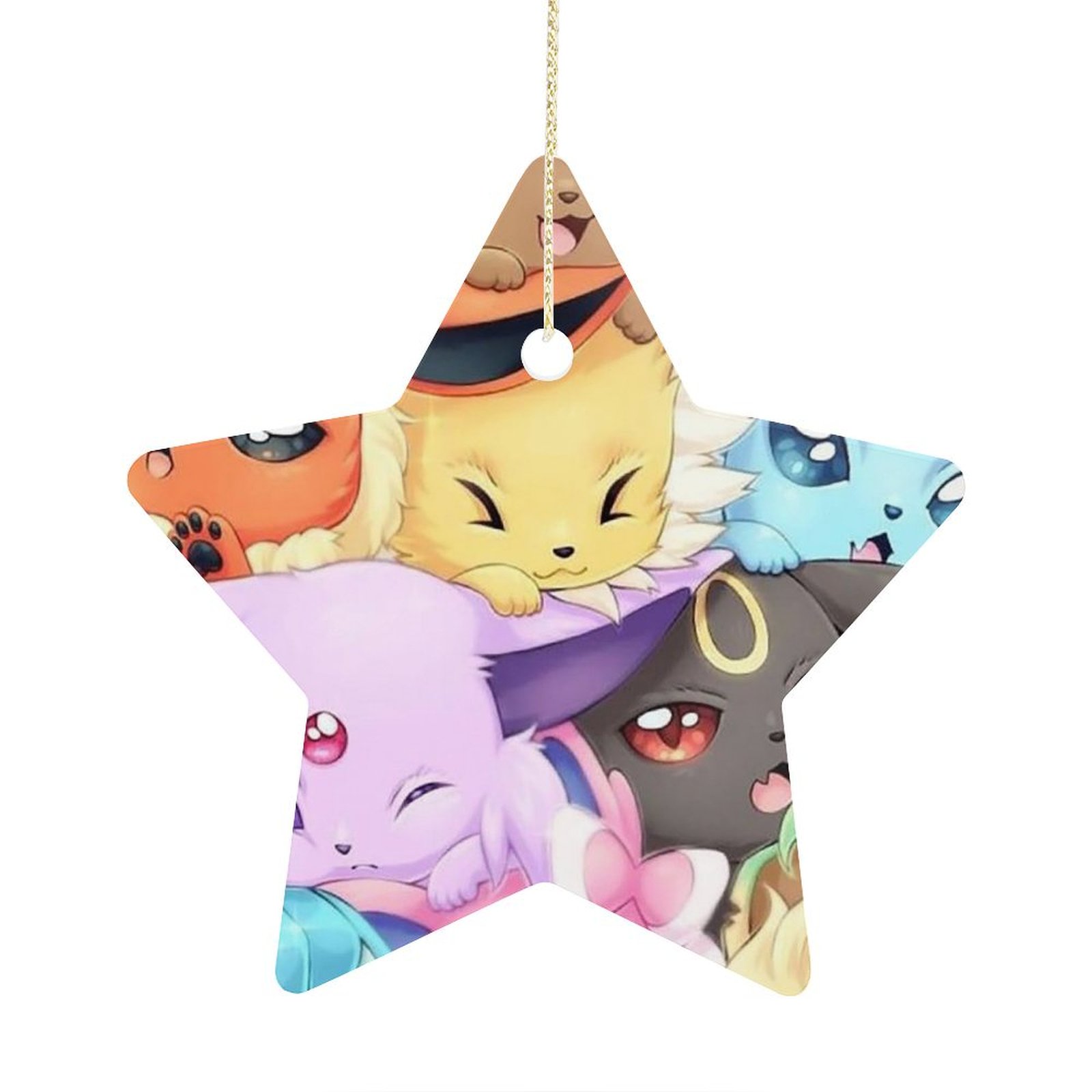 Pokemon_Eevee Christmas Star Pendant Tree Ornaments for Kids Mom Dad ...