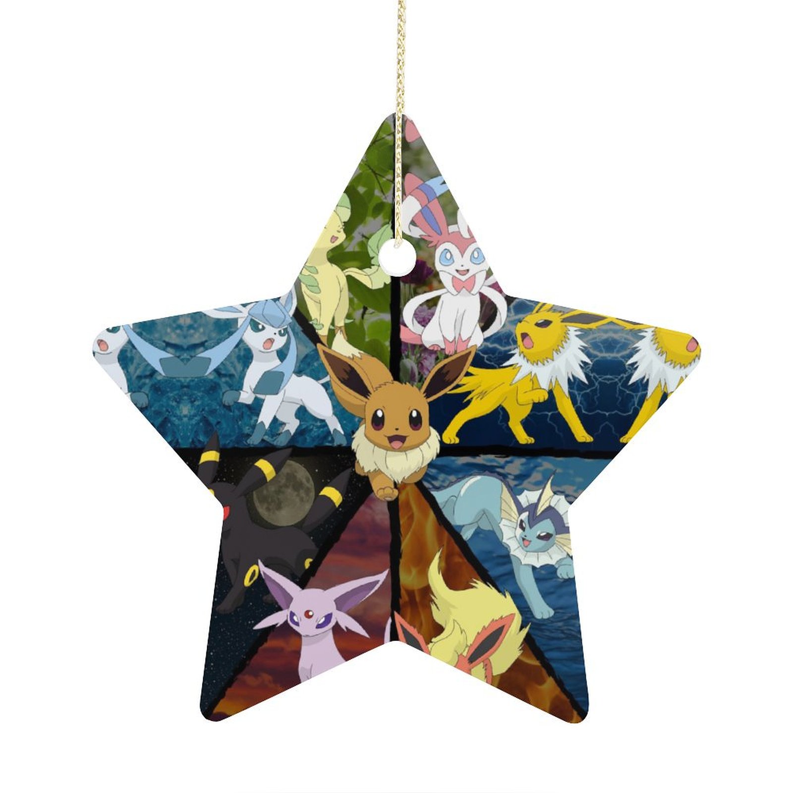 Pokemon_Eevee Christmas Star Pendant Tree Ornaments for Kids Mom Dad ...