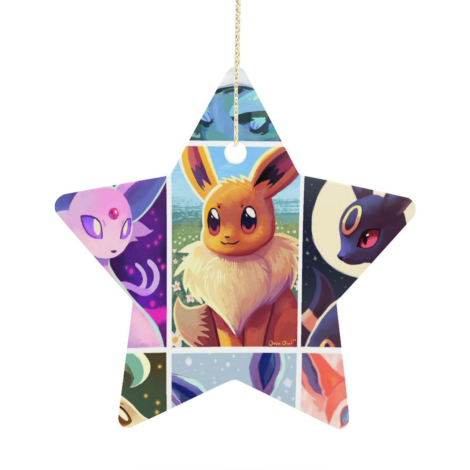 Pokemon_Eevee Christmas Star Pendant Tree Ornaments for Kids Mom Dad ...