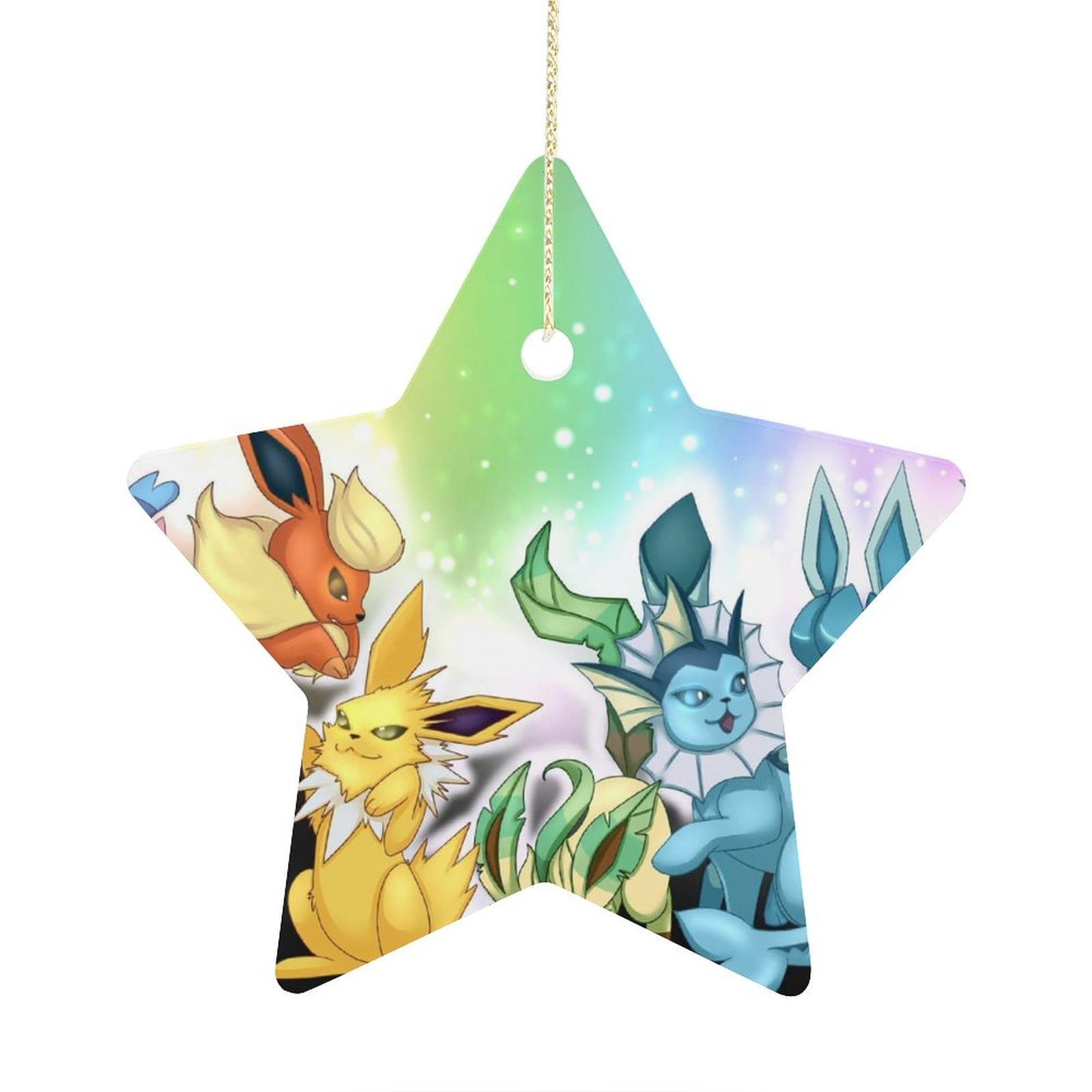 Pokemon_Eevee Christmas Star Pendant Tree Ornaments for Kids Mom Dad ...