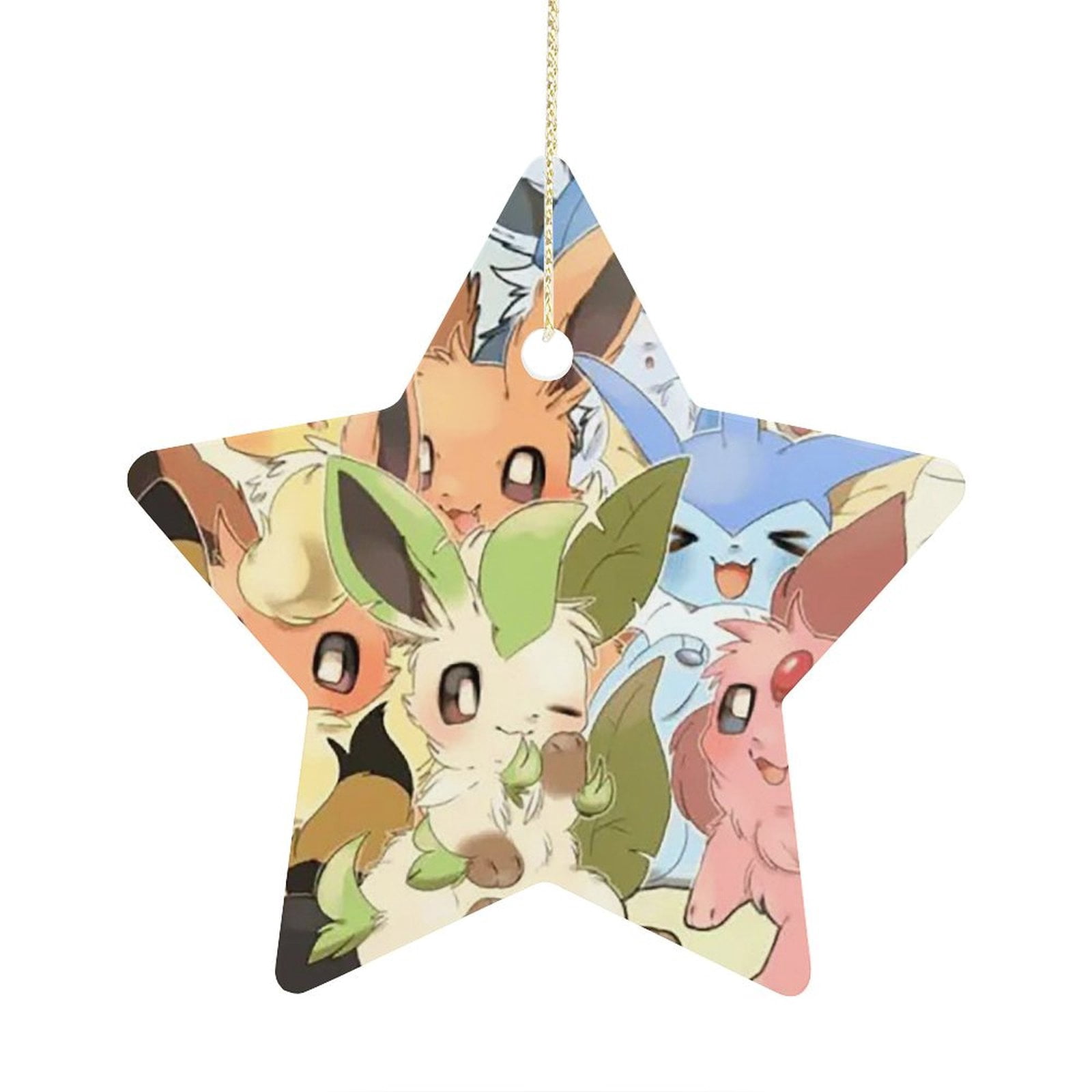 Pokemon_Eevee Christmas Star Pendant Tree Ornaments for Kids Mom Dad ...