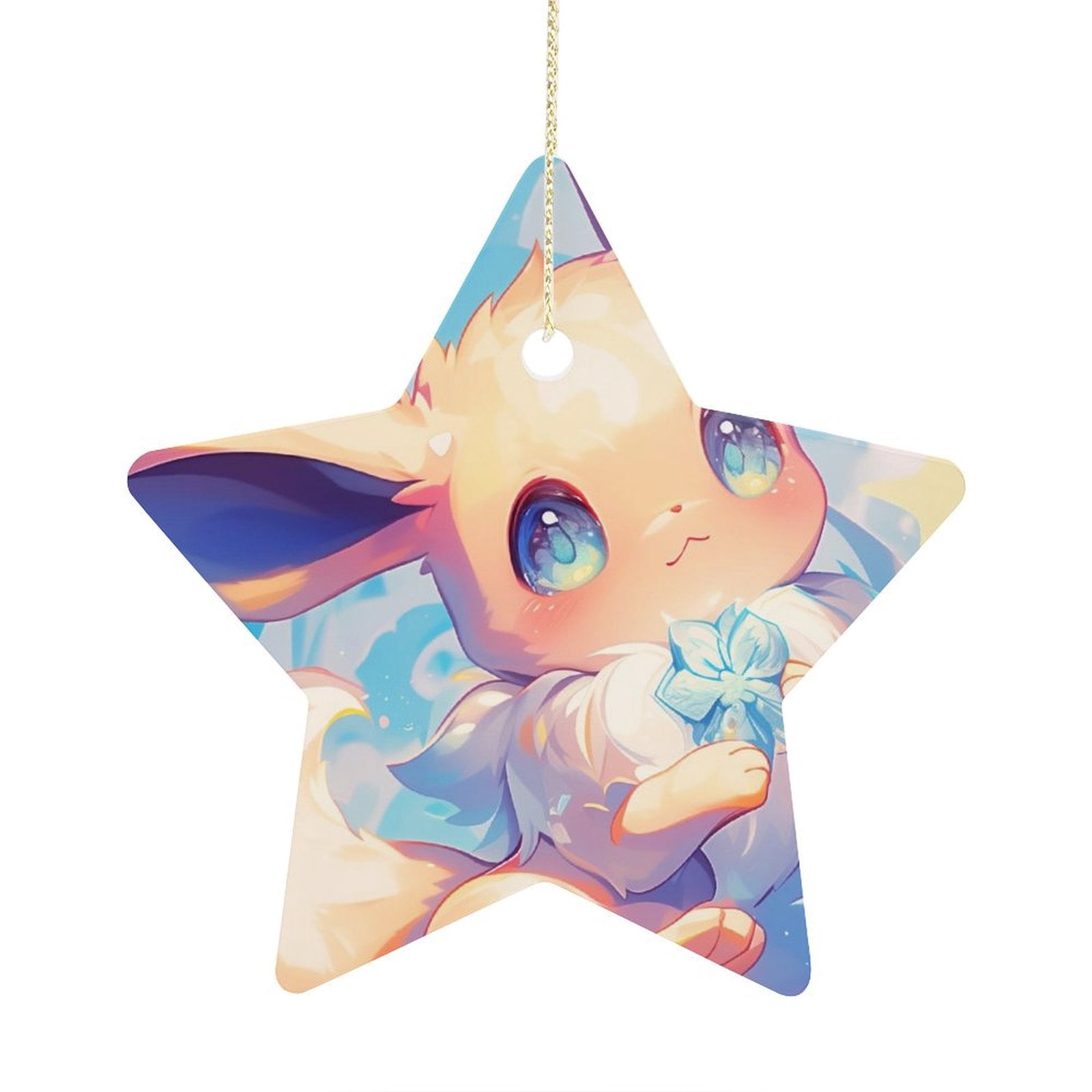 Pokemon_Eevee Christmas Star Pendant Tree Ornaments for Kids Mom Dad ...