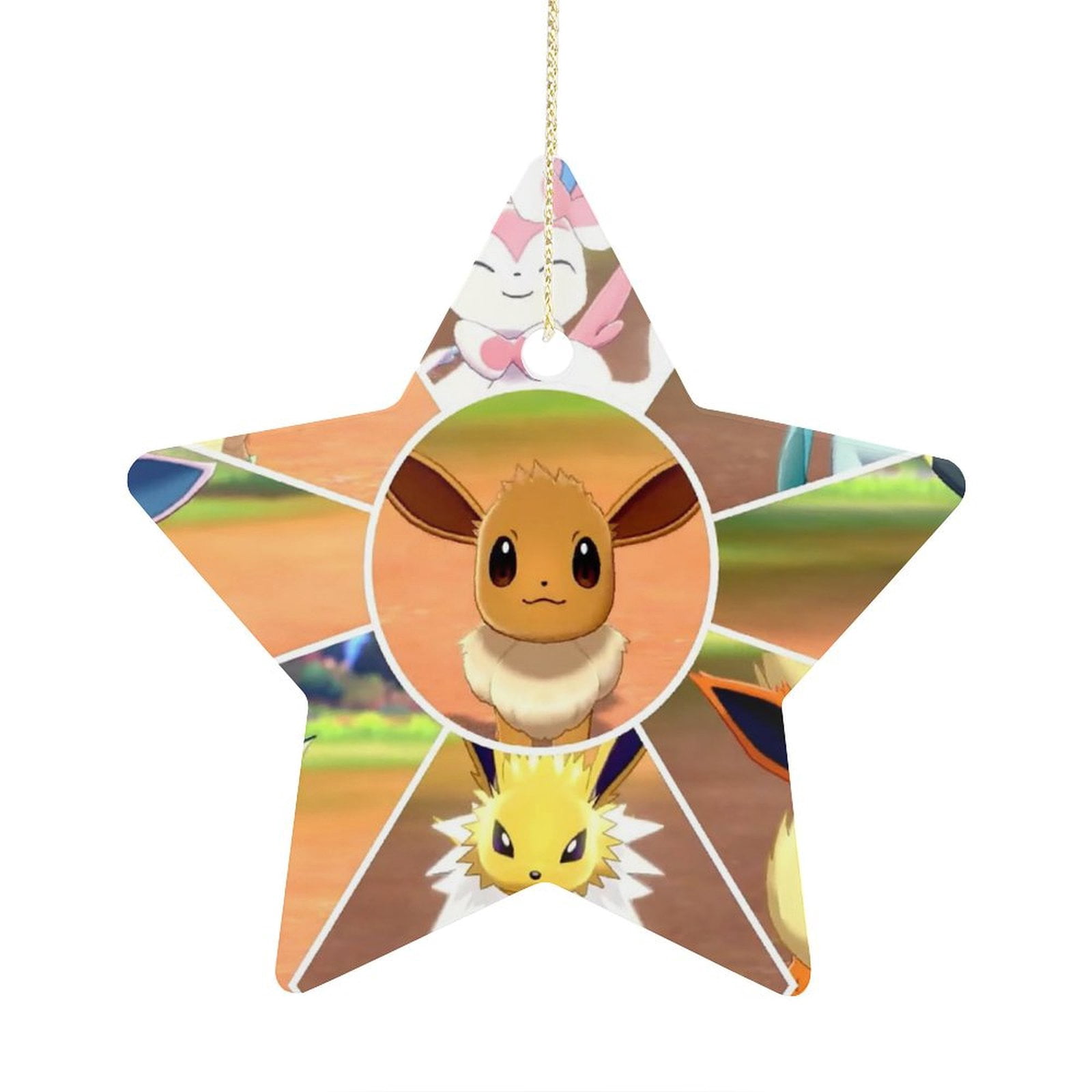 Pokemon_Eevee Christmas Star Pendant Tree Ornaments for Kids Mom Dad ...