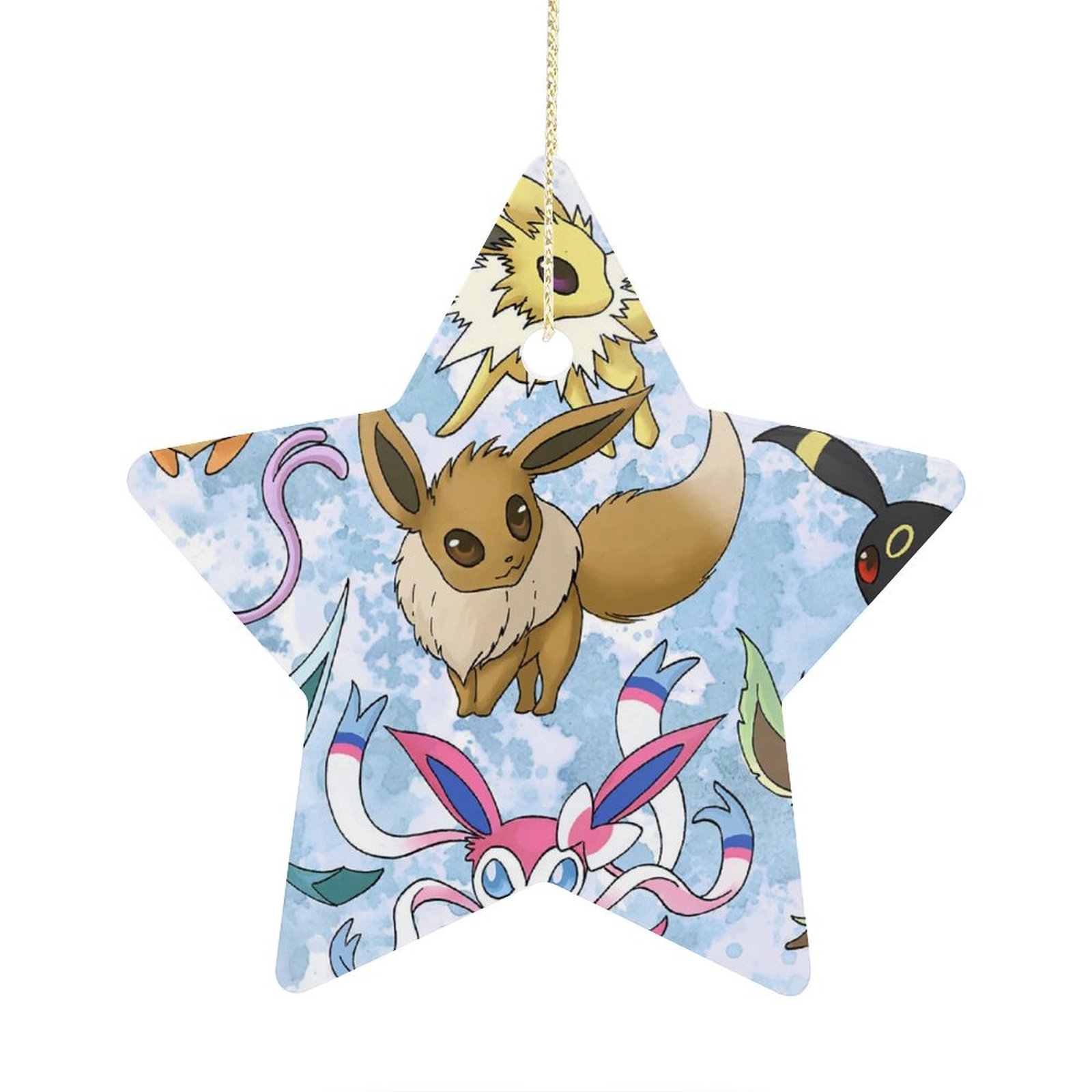 Pokemon_Eevee Christmas Star Pendant Tree Ornaments for Kids Mom Dad ...