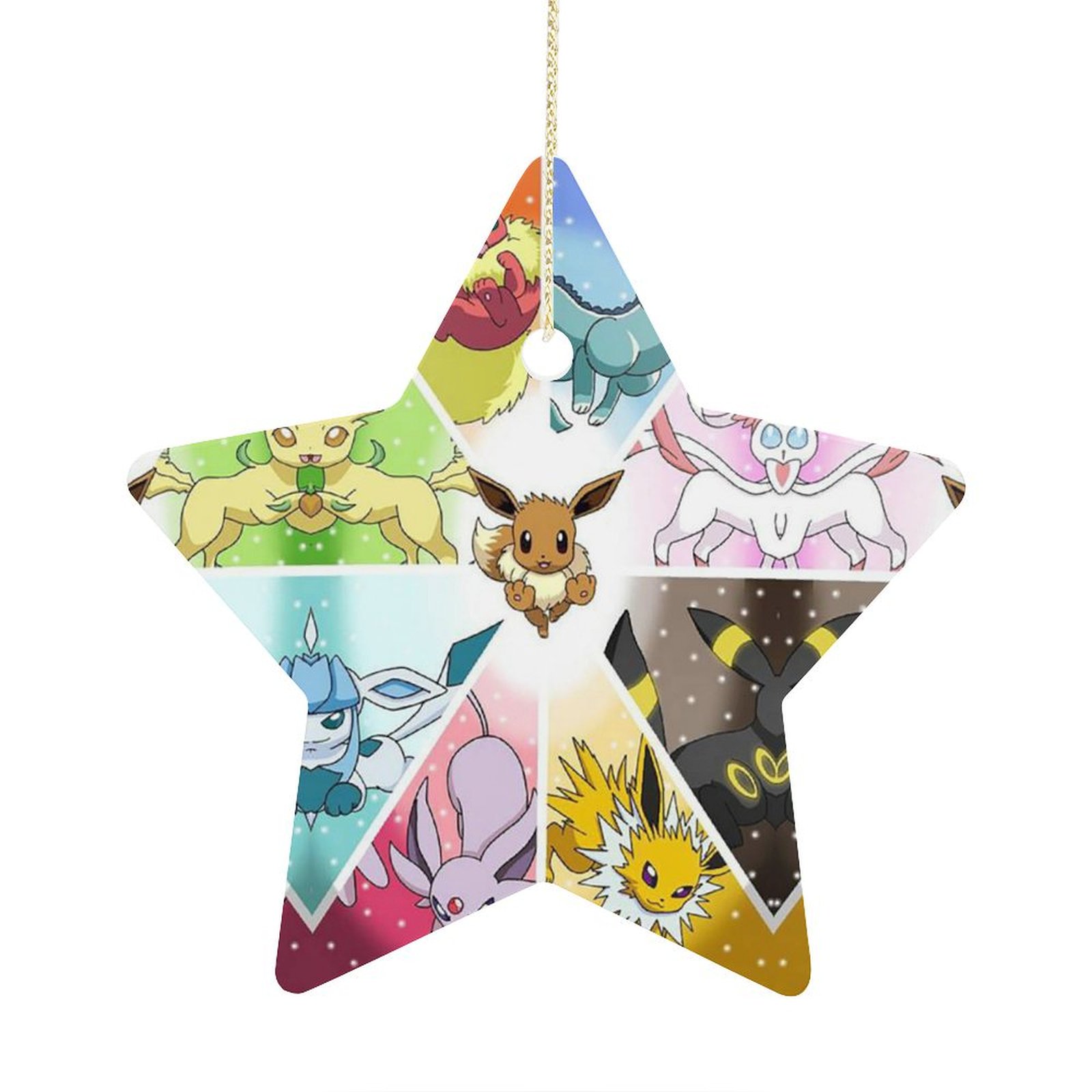 Pokemon_Eevee Christmas Star Pendant Tree Ornaments for Kids Mom Dad ...