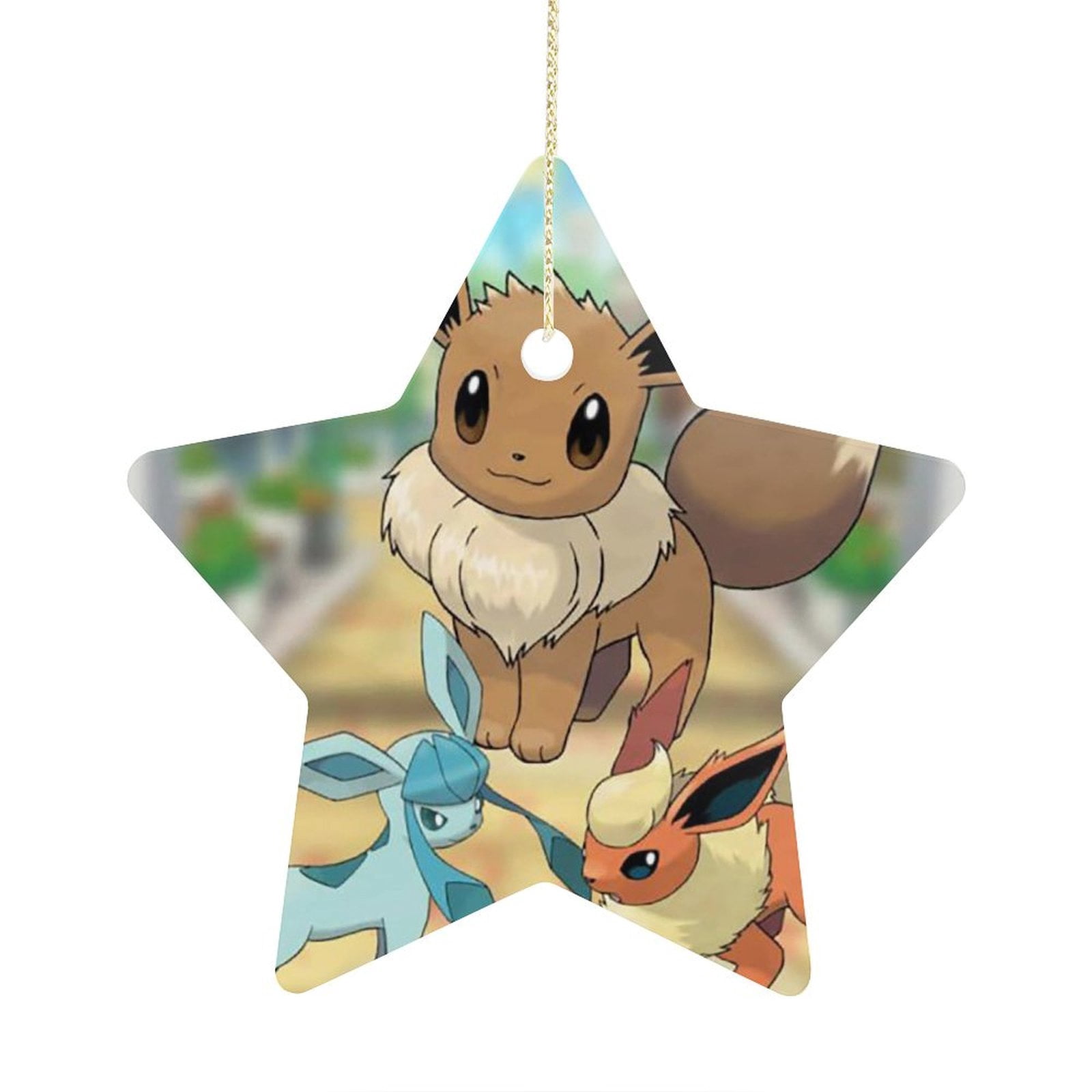 Pokemon_Eevee Christmas Star Pendant Tree Ornaments for Kids Mom Dad ...